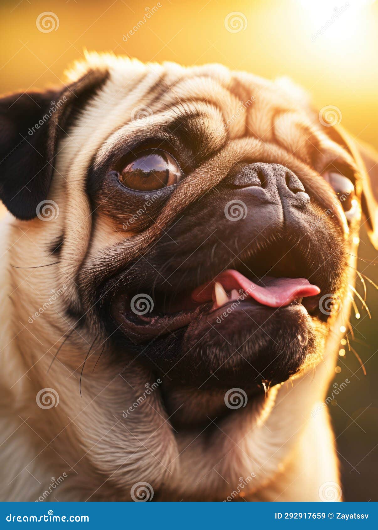 Ugly Pug Closeup Dog Portrait Stock Image - Image of domestic, fawn ...