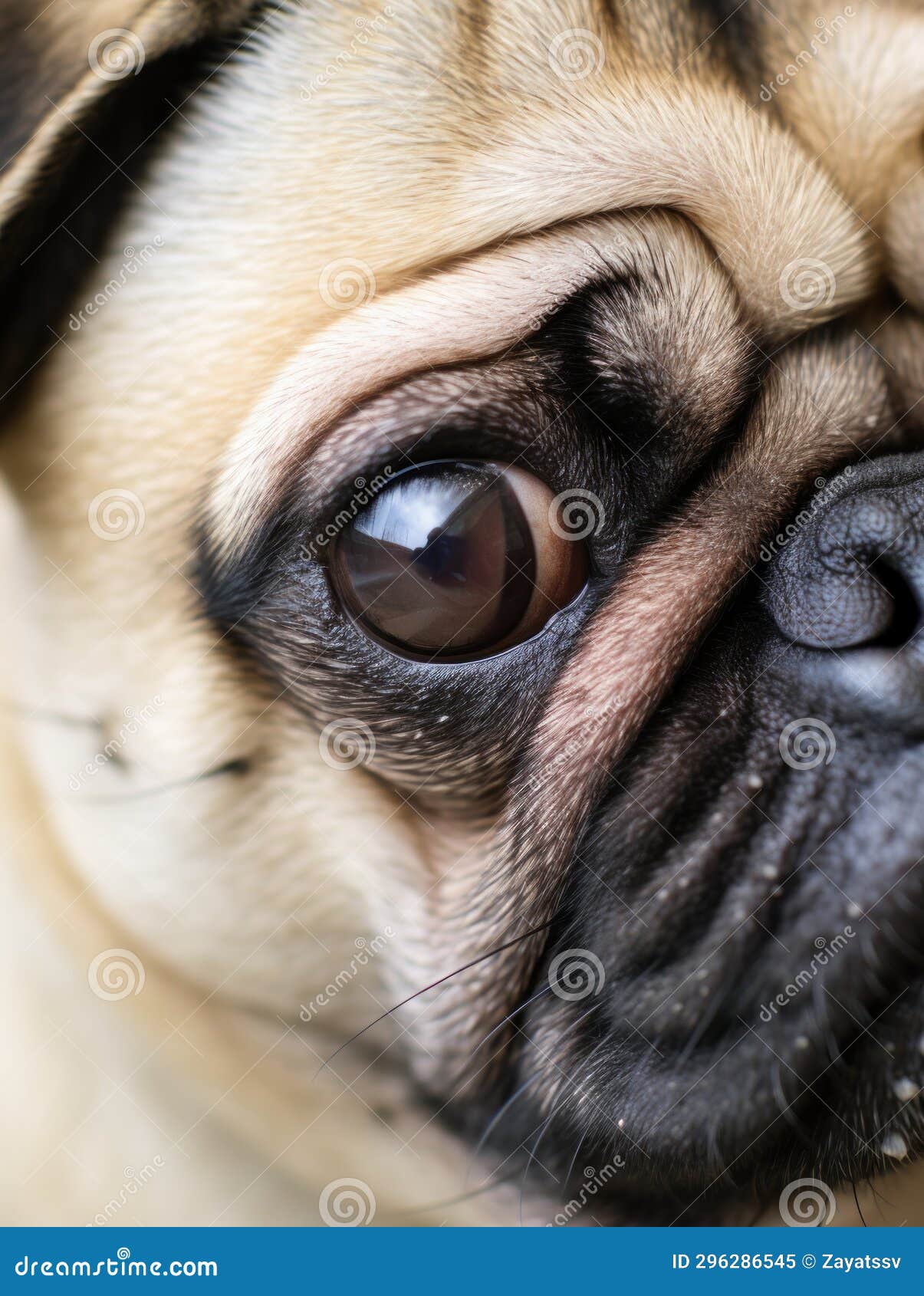 Ugly Pug Closeup Dog Portrait Stock Image - Image of animal, looking ...