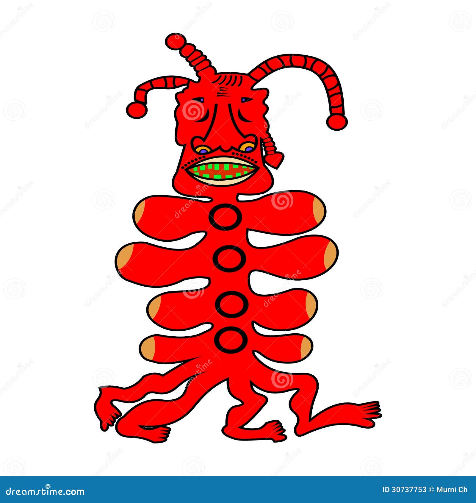 Ugly Red Monster stock illustration. Illustration of symbol - 30737753