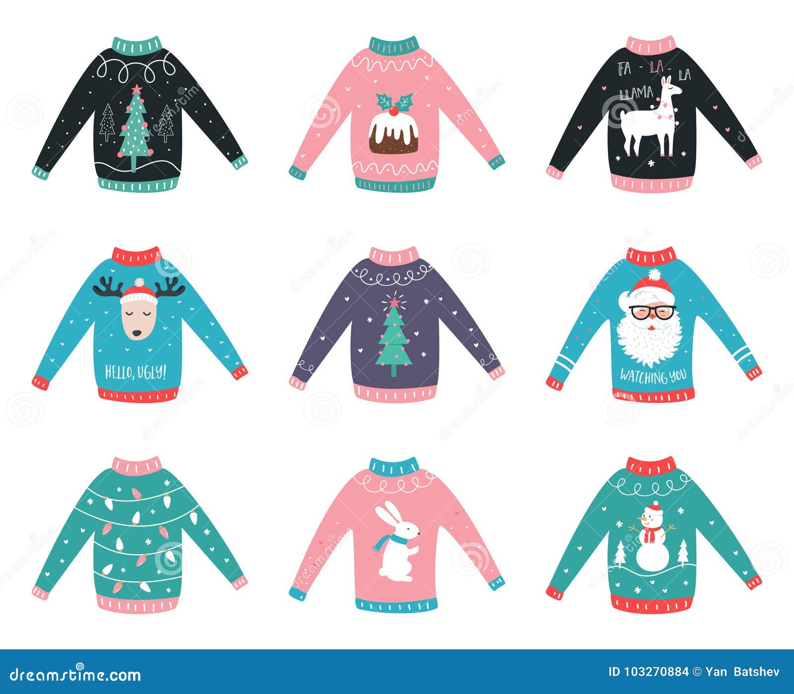 Hello Ugly - In French Language. Lettering. Ink Illustration. Modern ...