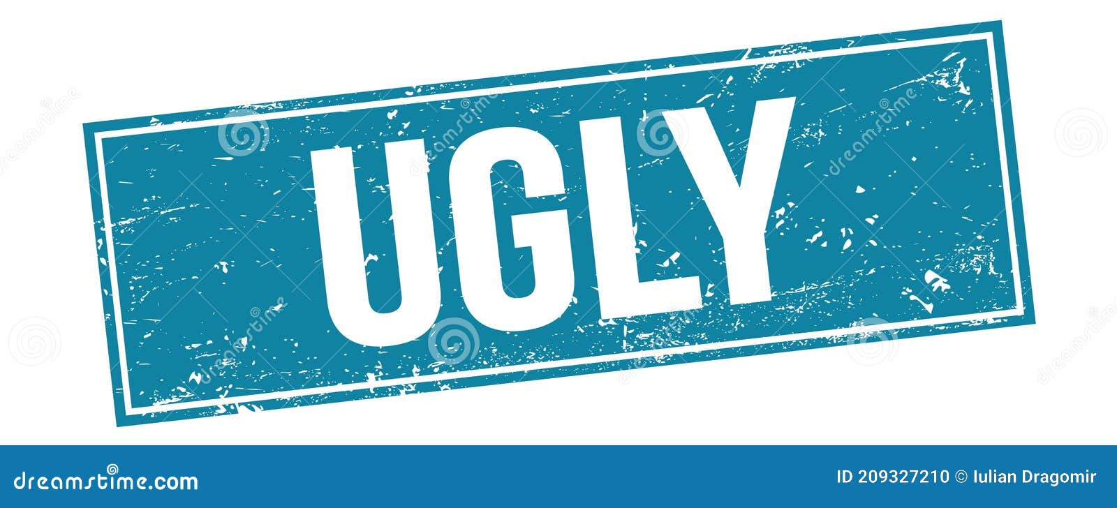 UGLY Text on Blue Grungy Rectangle Stamp Stock Illustration ...