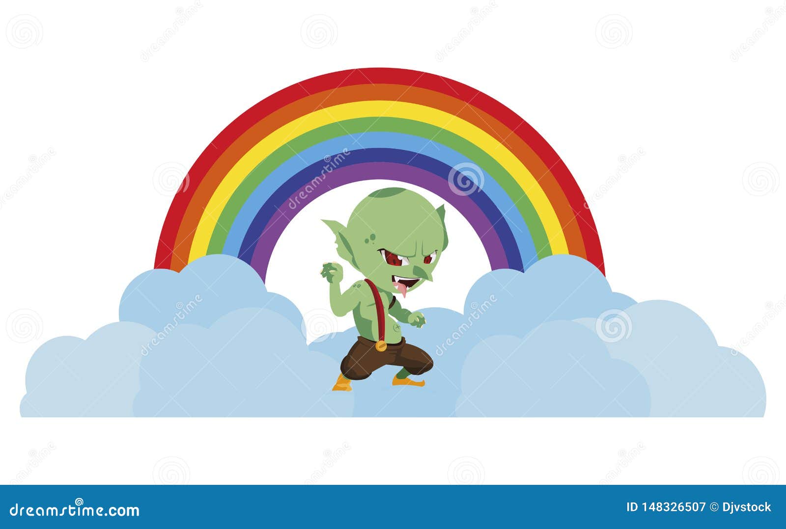 Ugly Troll with Rainbow Magic Character Stock Illustration ...