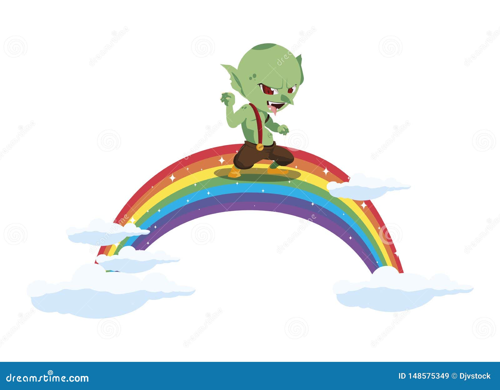 Ugly Troll with Rainbow Magic Character Stock Illustration ...