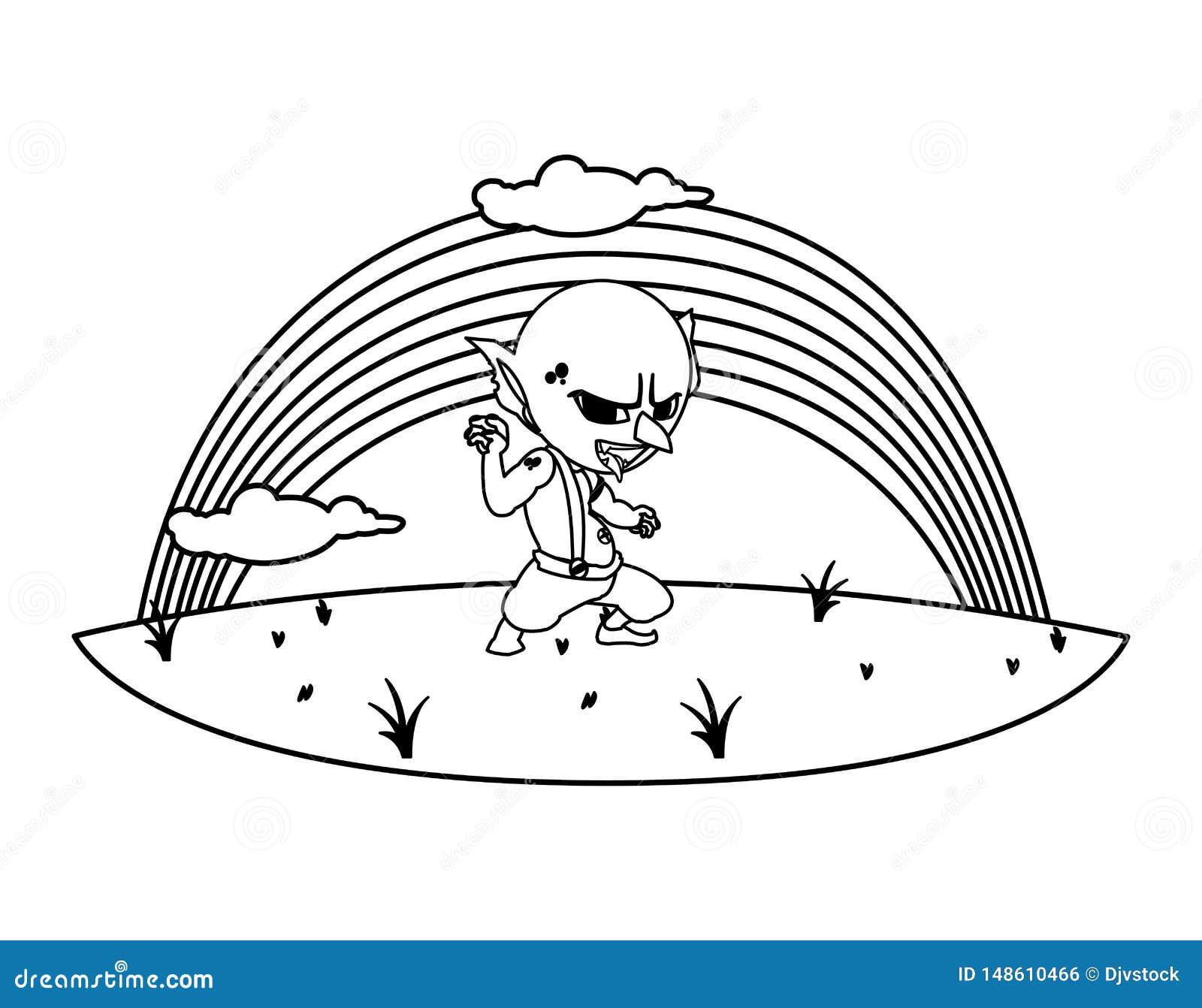 Ugly Troll with Rainbow Magic Character Stock Illustration ...