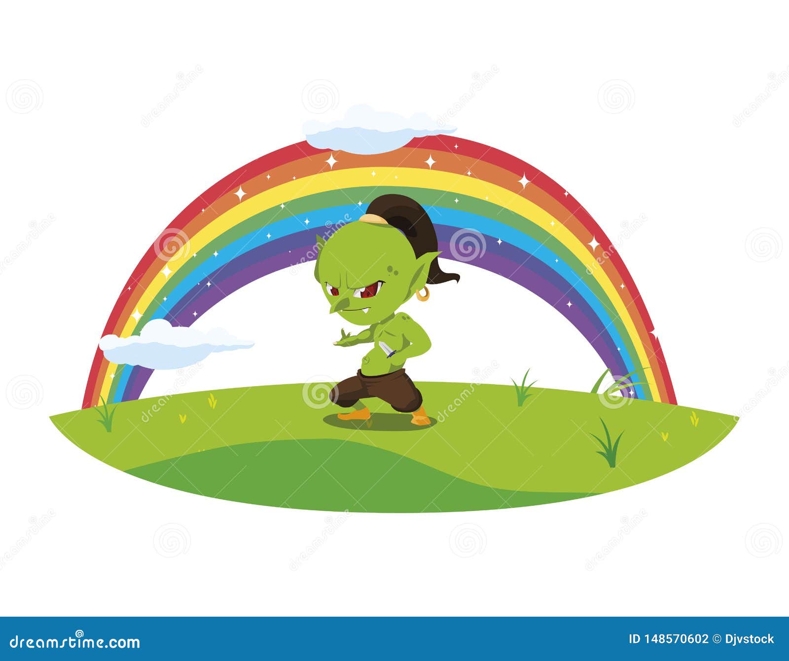 Ugly Troll with Rainbow Magic Character Stock Illustration ...