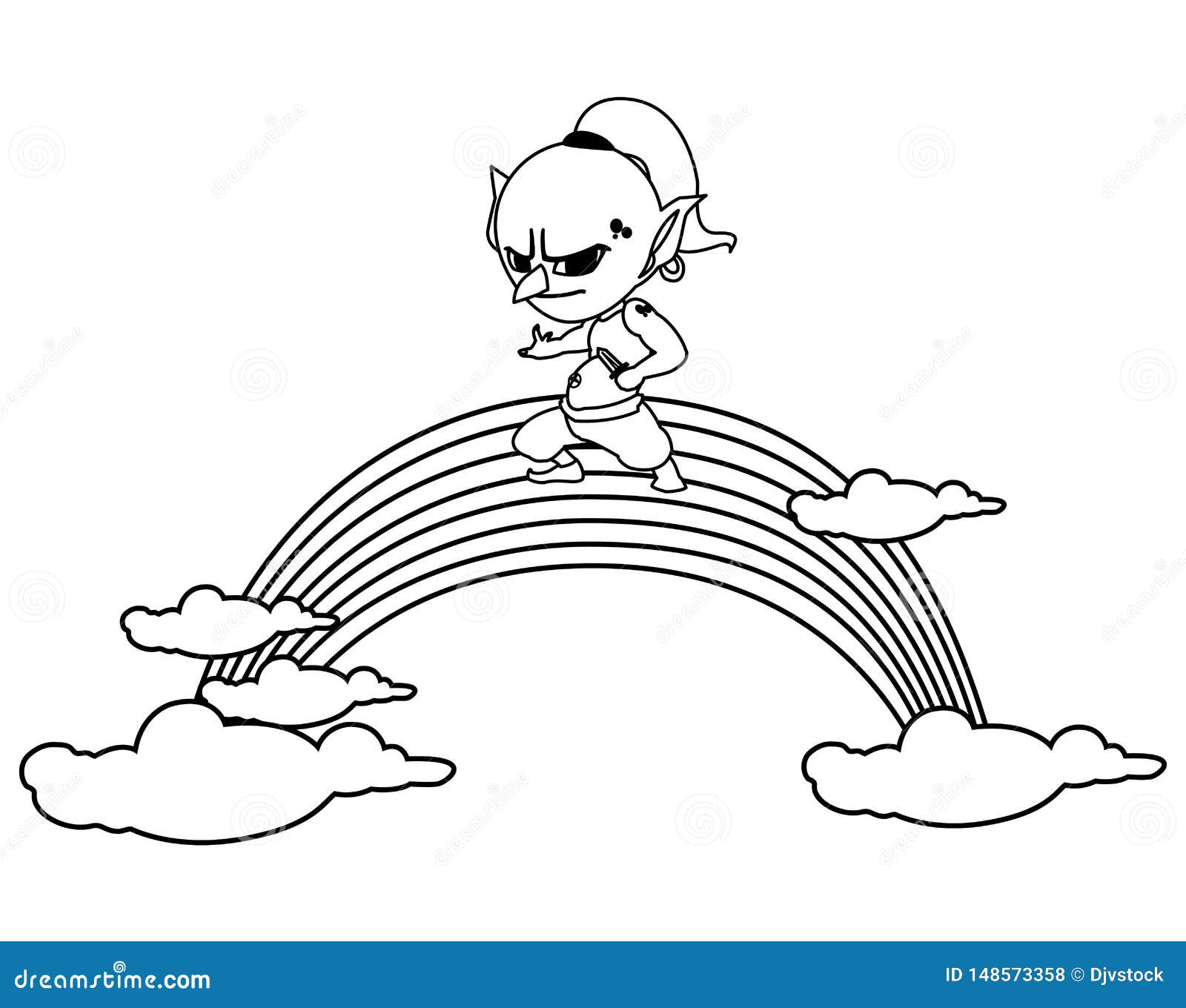 Ugly Troll with Rainbow Magic Character Stock Illustration ...