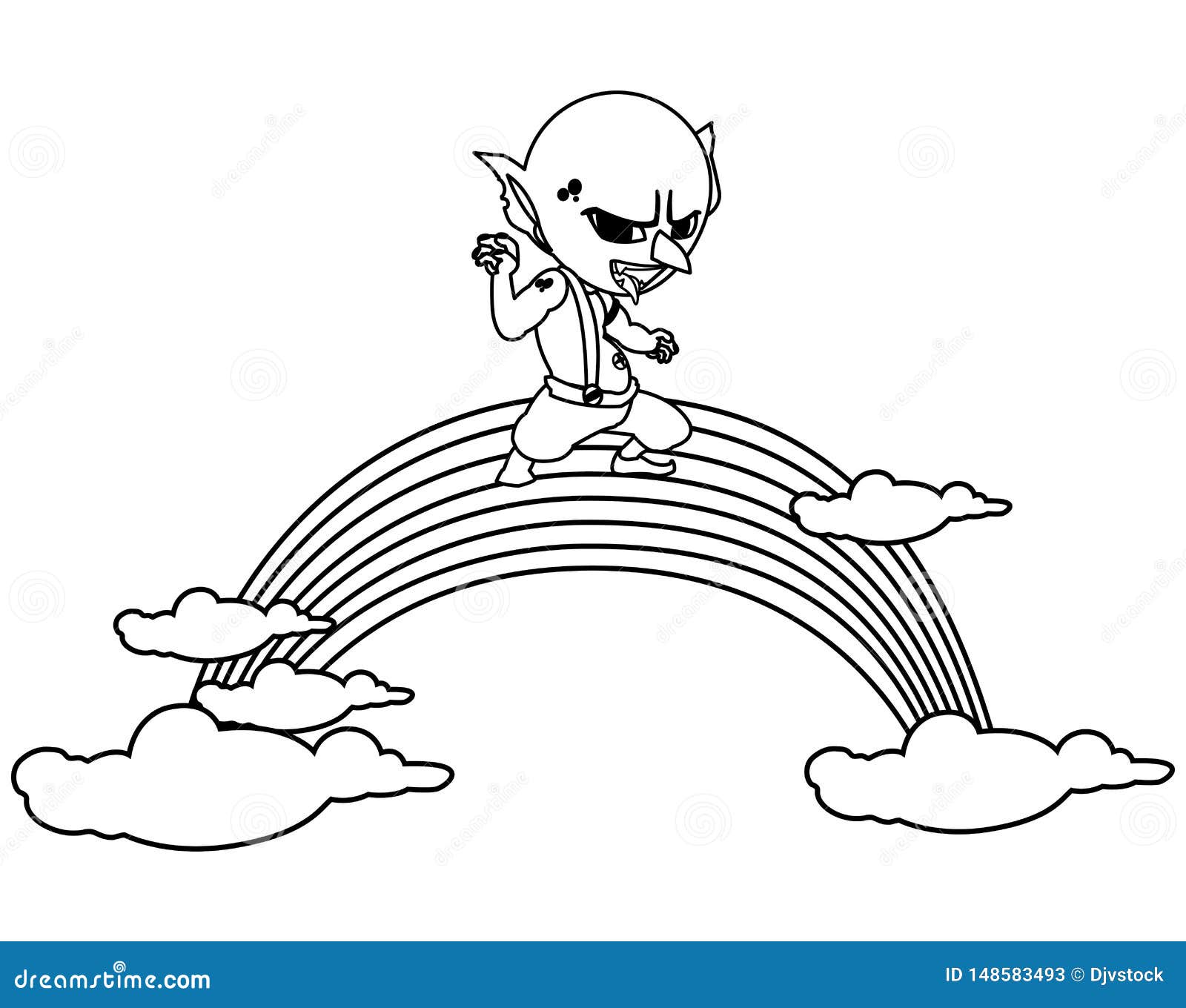 Ugly Troll with Rainbow Magic Character Stock Illustration ...