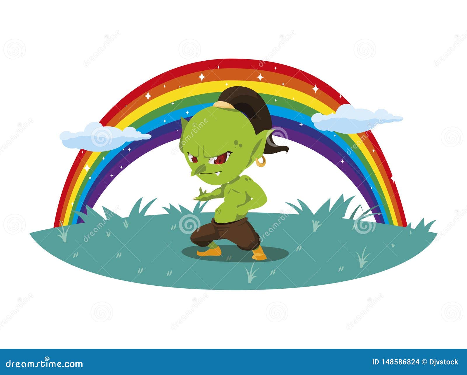 Ugly Troll with Rainbow Magic Character Stock Illustration ...