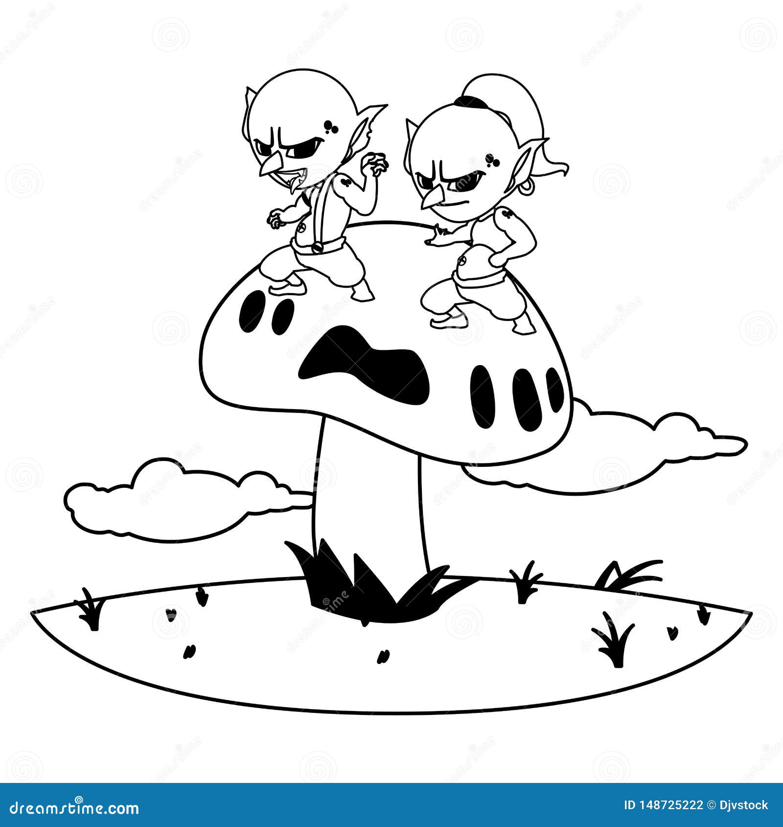 Ugly Trolls in the Camp Magic Character Stock Illustration ...