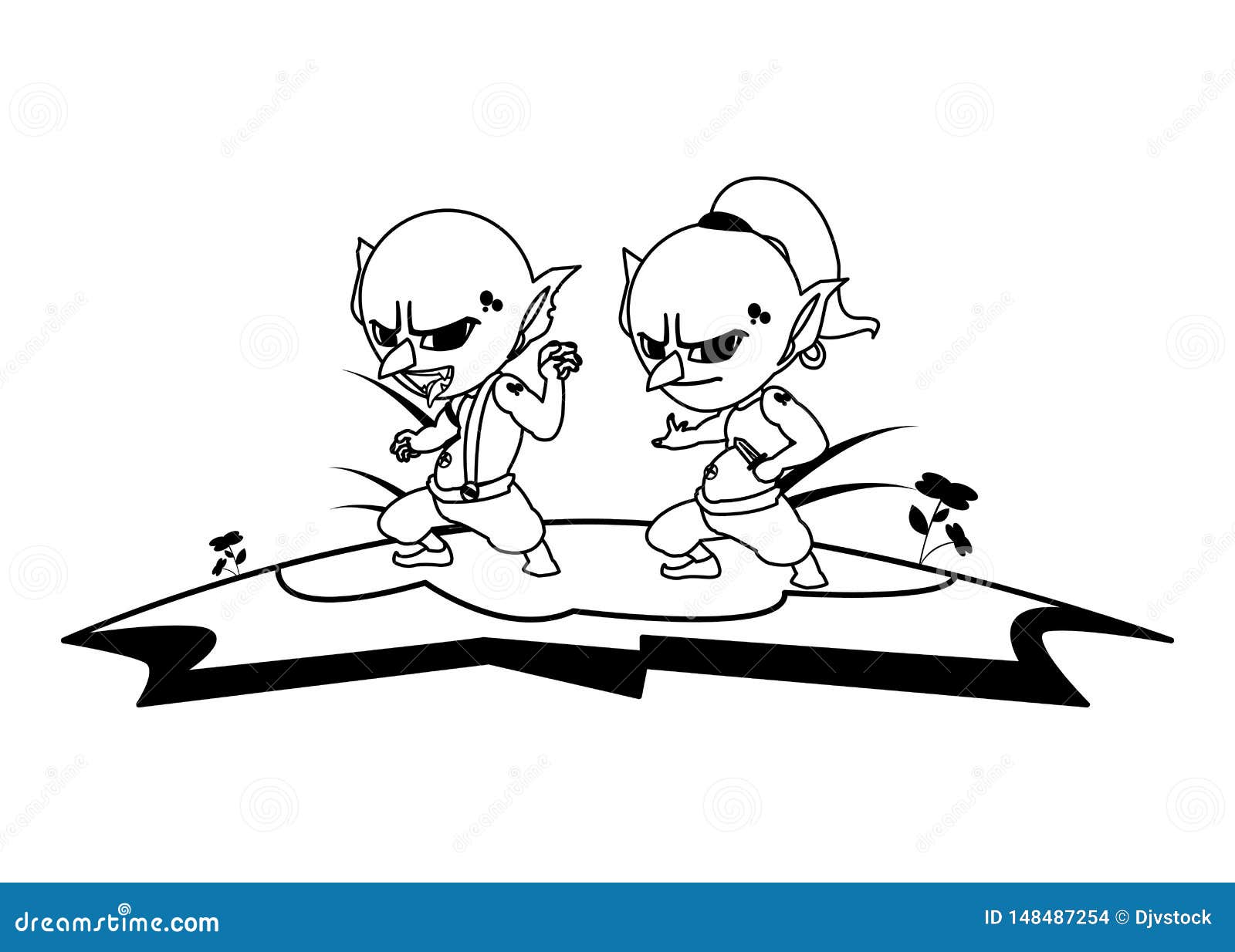 Ugly Trolls in the Camp Magic Character Stock Illustration ...