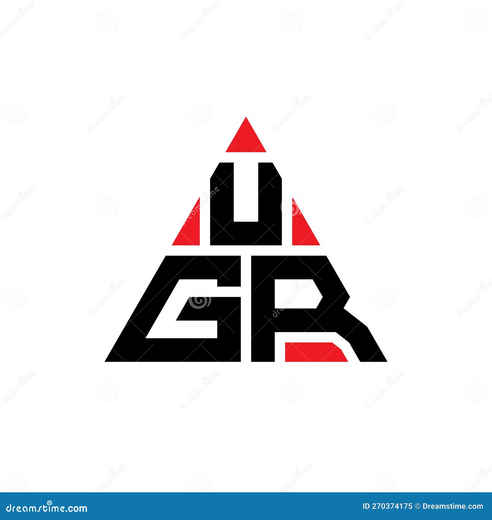 UGR Triangle Letter Logo Design with Triangle Shape. UGR Triangle Logo ...