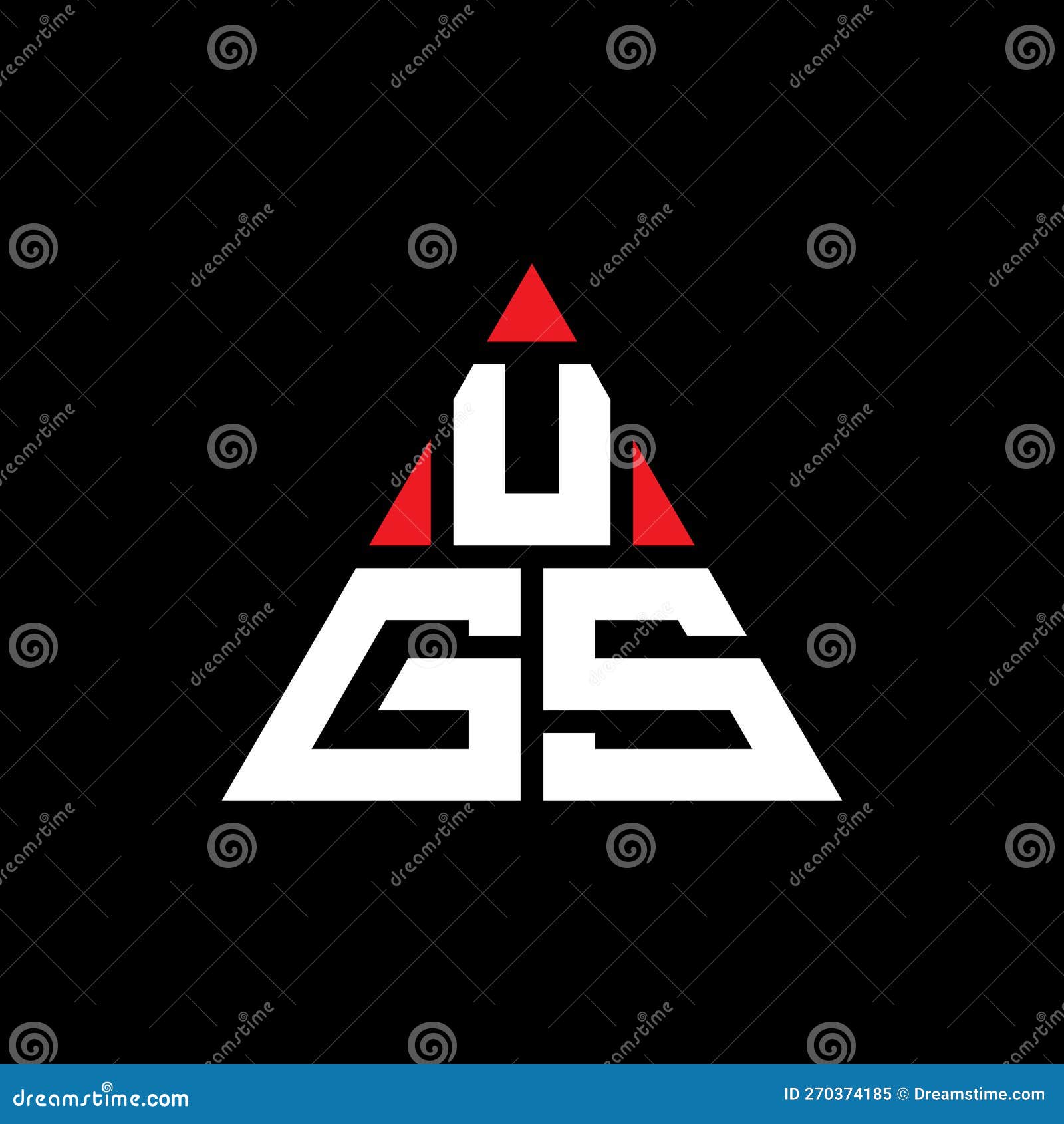 UGS Triangle Letter Logo Design with Triangle Shape. UGS Triangle Logo ...