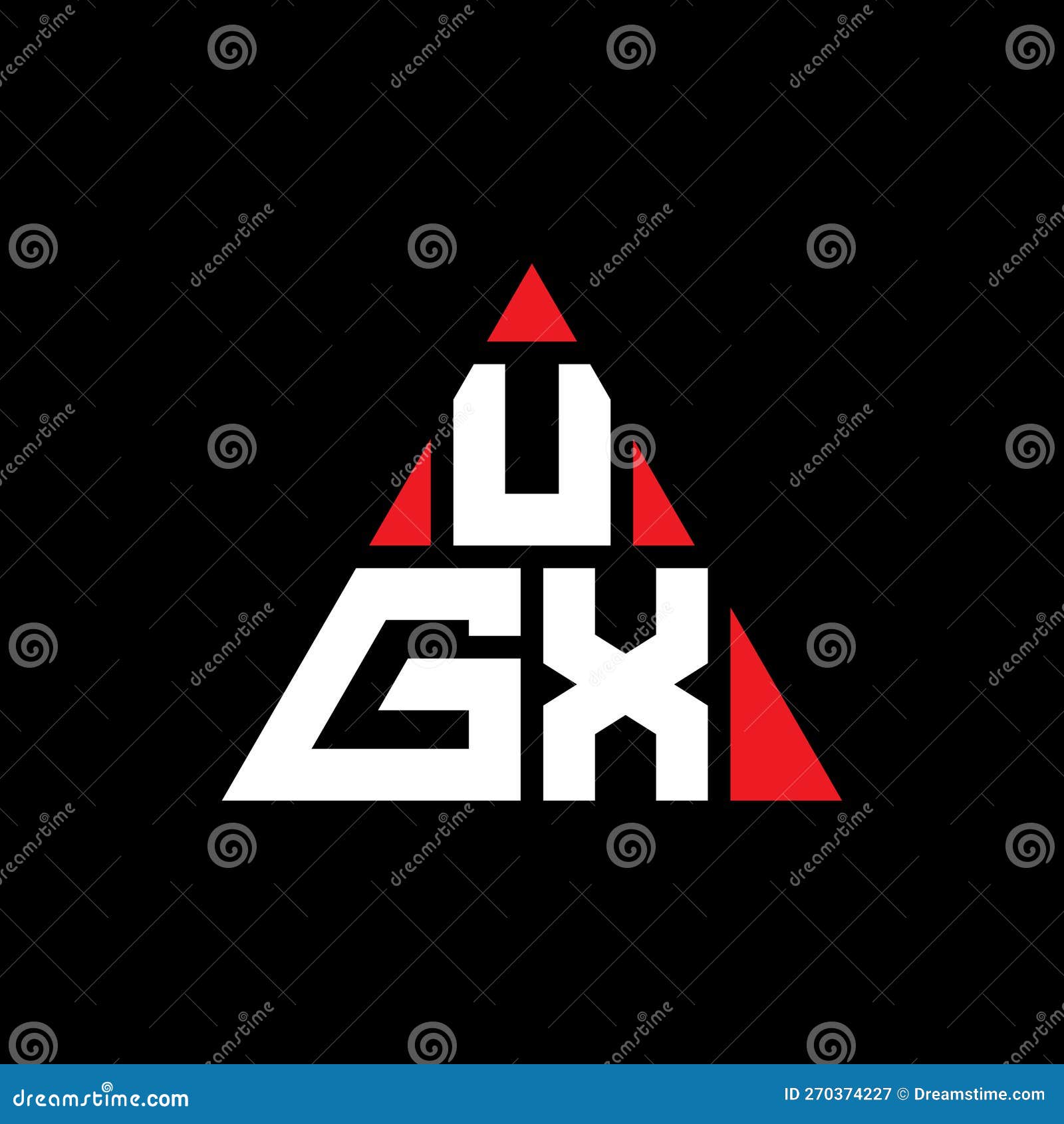 UGX Triangle Letter Logo Design with Triangle Shape. UGX Triangle Logo ...