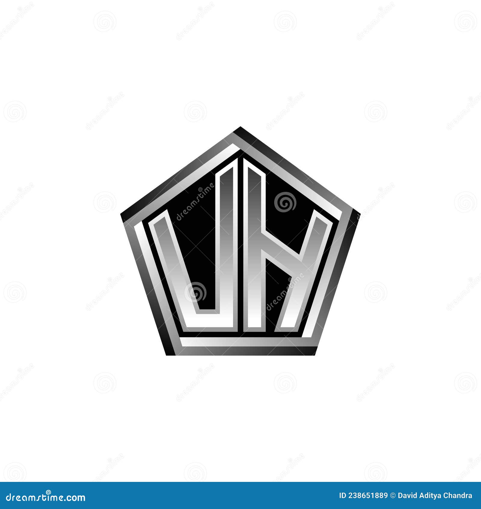 UH Logo Monogram Silver Geometric Modern Design Stock Vector ...