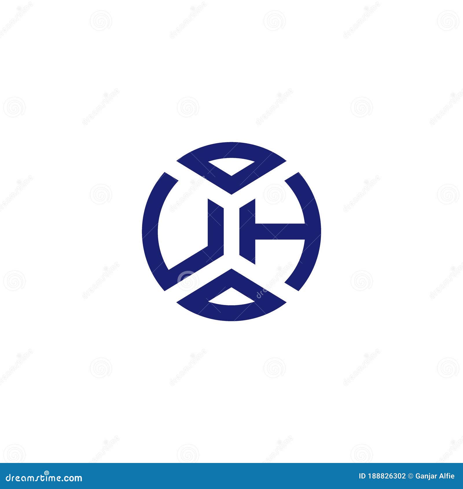 UH Monogram Logo with Abstract Shapes in Modern Style Stock Vector ...