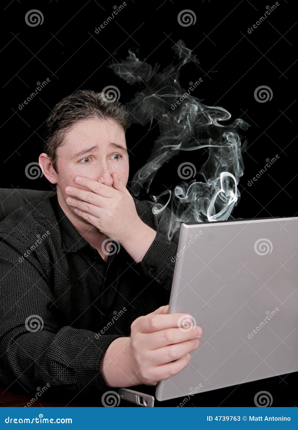 Uh oh computer stock image. Image of trade, ethnic, masculine - 4739763