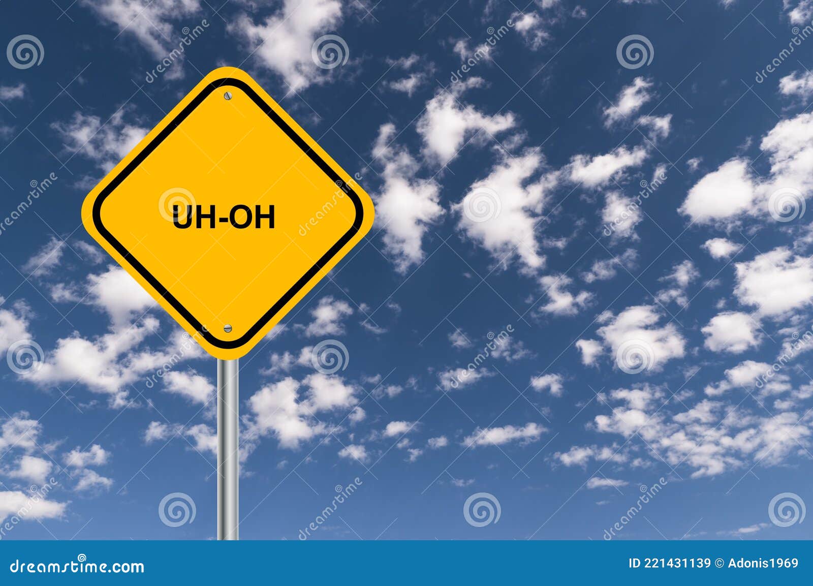 Uh-oh traffic sign stock image. Image of graphic, light - 221431139