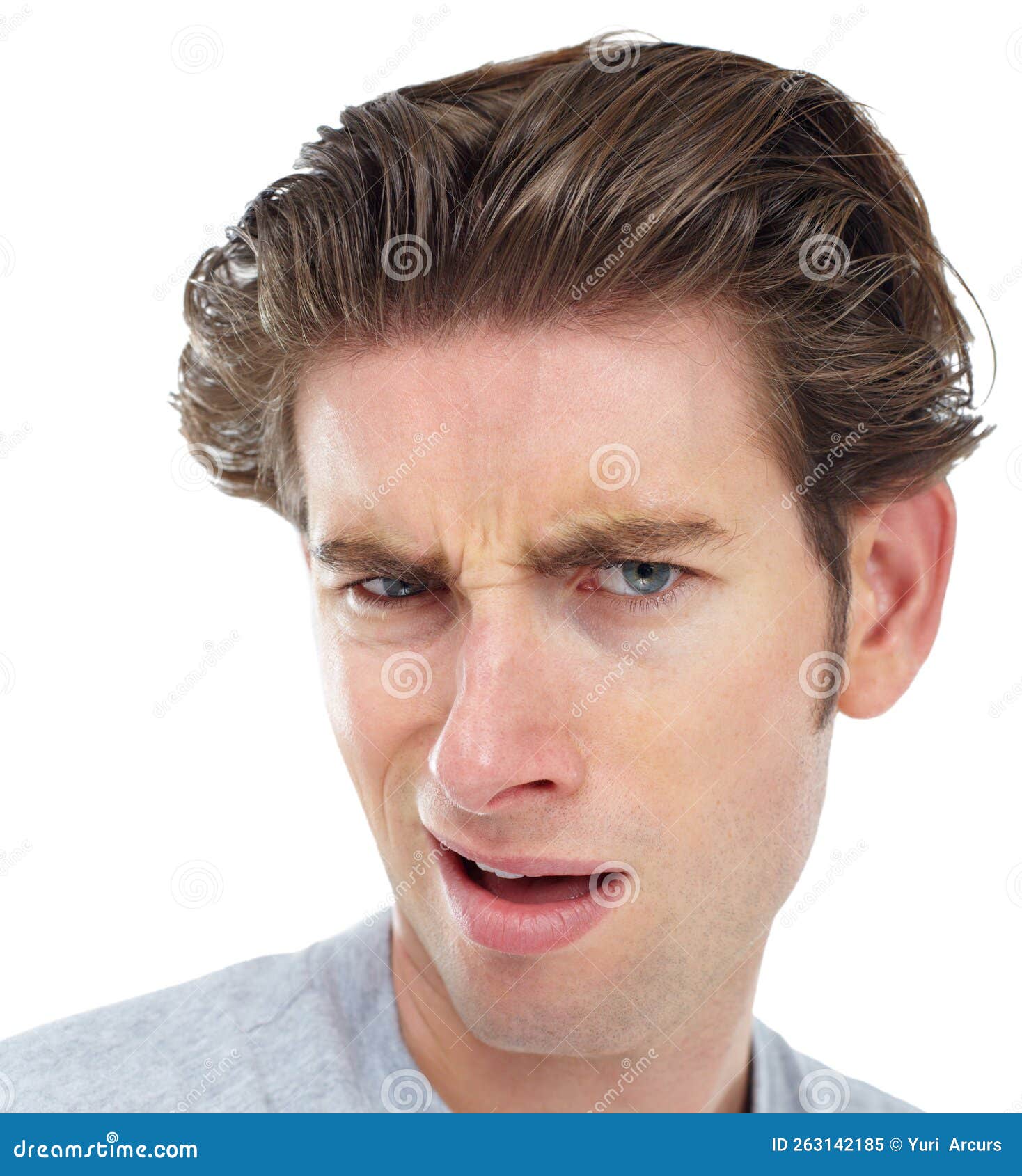 Uh. Young Man Looking at the Camera with an Expression of Disgust ...