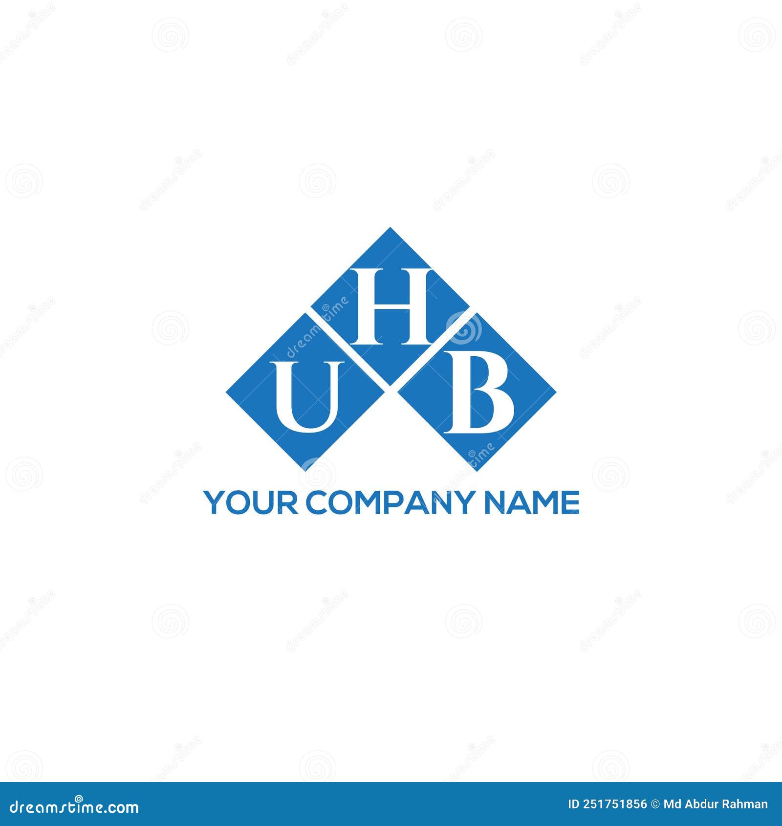 UHB Letter Logo Design on WHITE Background. UHB Creative Initials ...