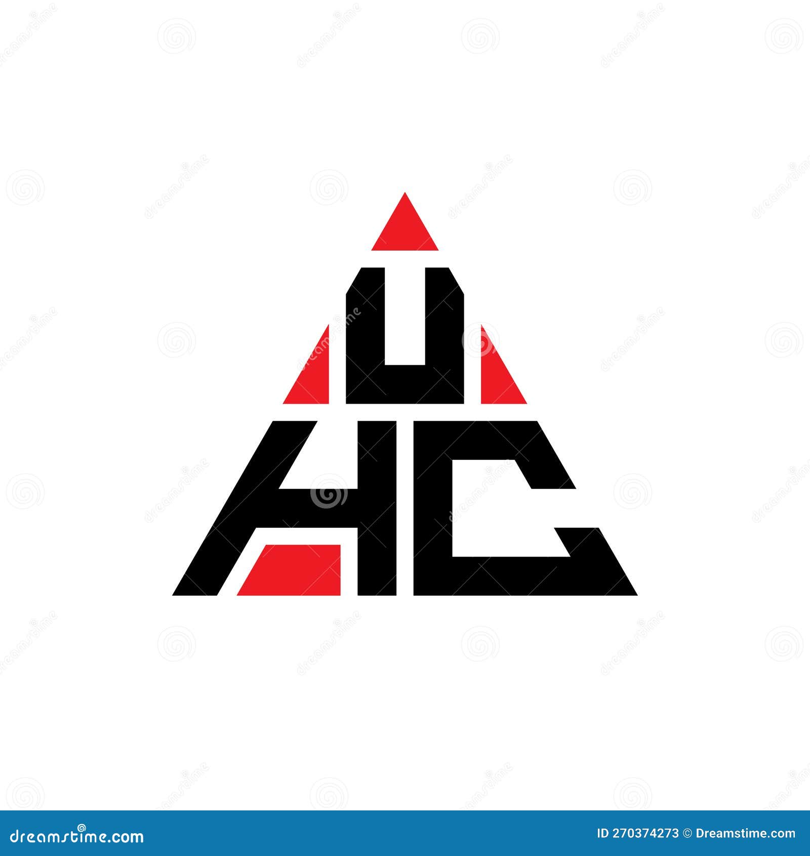 UHC Triangle Letter Logo Design with Triangle Shape. UHC Triangle Logo ...