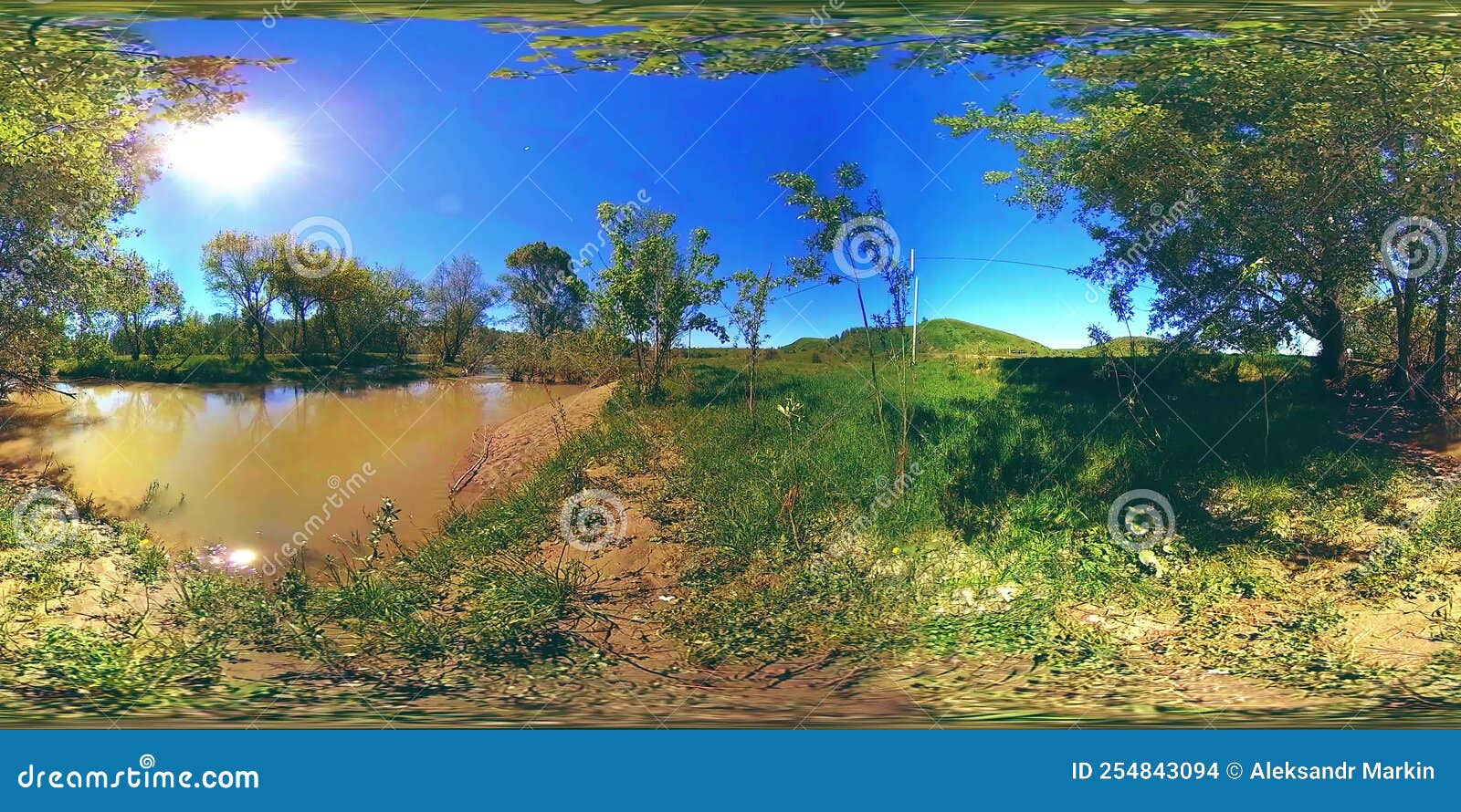 UHD 4K 360 VR Virtual Reality of a River Flows Over Rocks in Beautiful ...