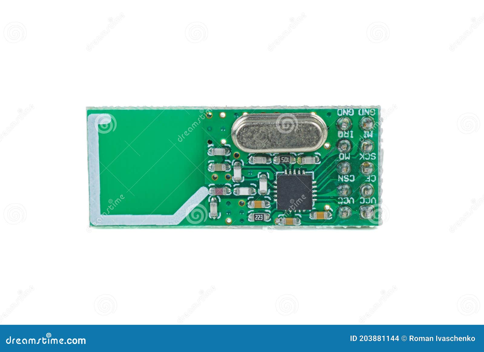 UHF Radio Transmitter Module Isolated on White Stock Photo - Image of ...