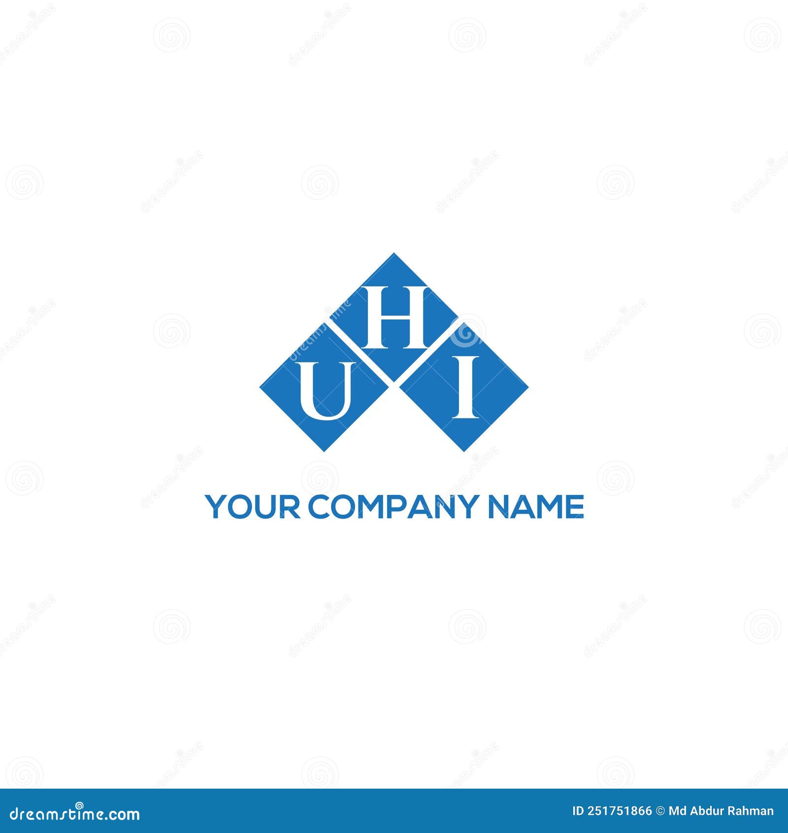 UHI Letter Logo Design on WHITE Background. UHI Creative Initials ...