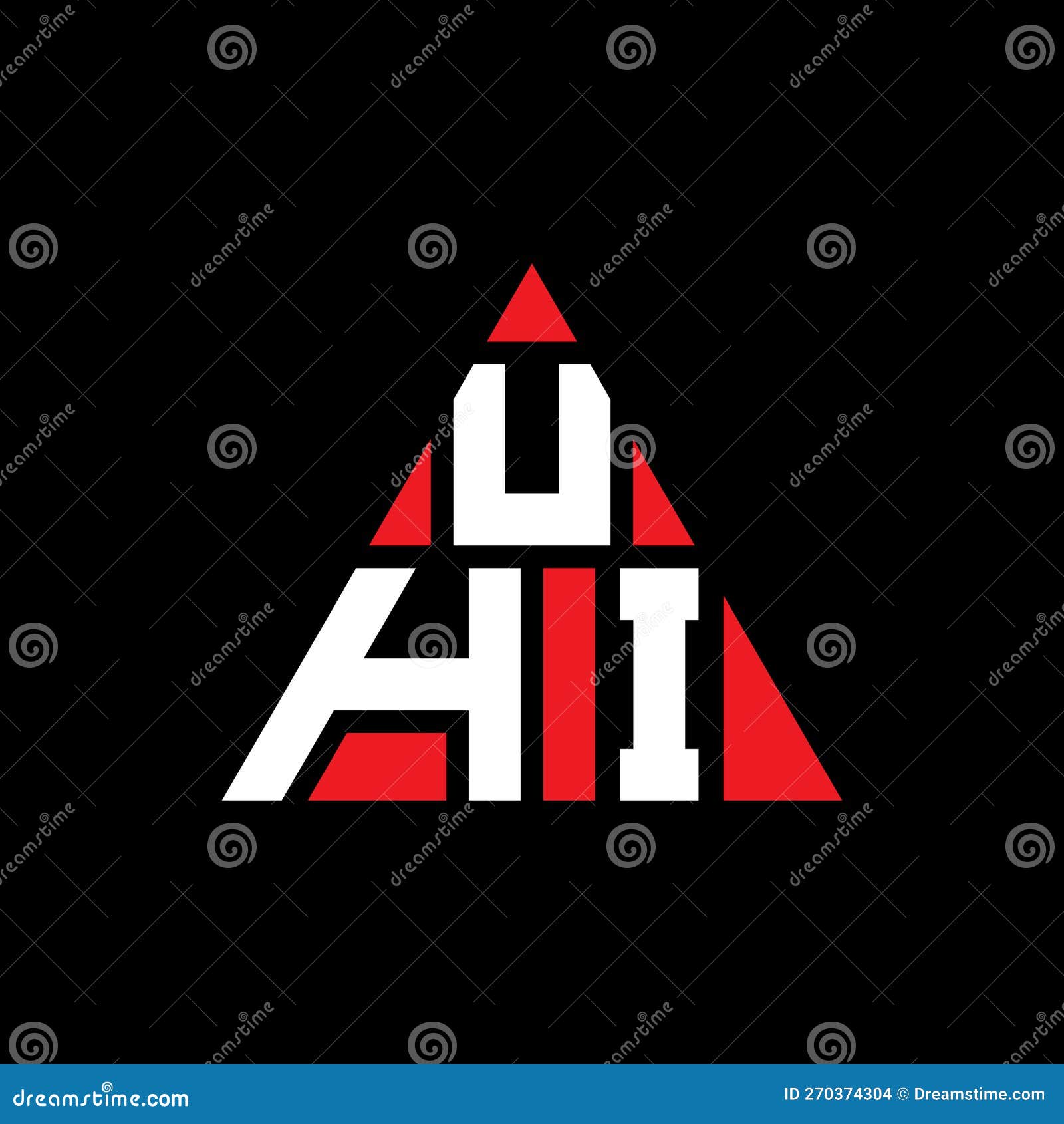 UHI Triangle Letter Logo Design with Triangle Shape. UHI Triangle Logo ...