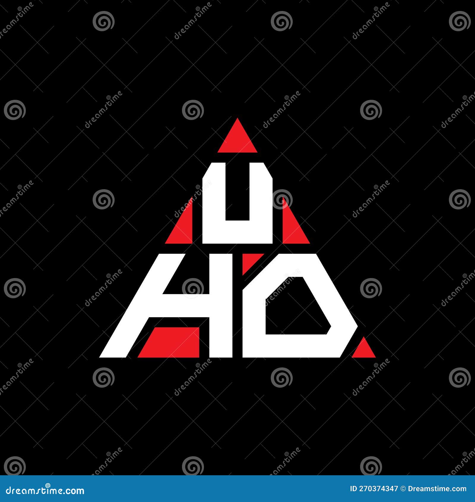 UHO Triangle Letter Logo Design with Triangle Shape. UHO Triangle Logo ...