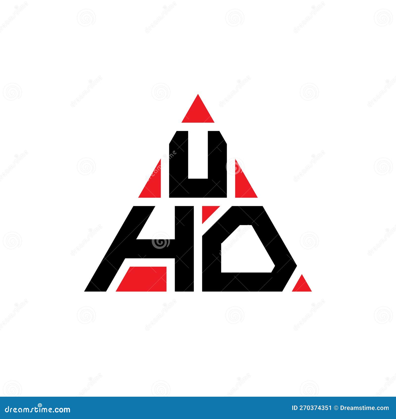 UHO Triangle Letter Logo Design with Triangle Shape. UHO Triangle Logo ...