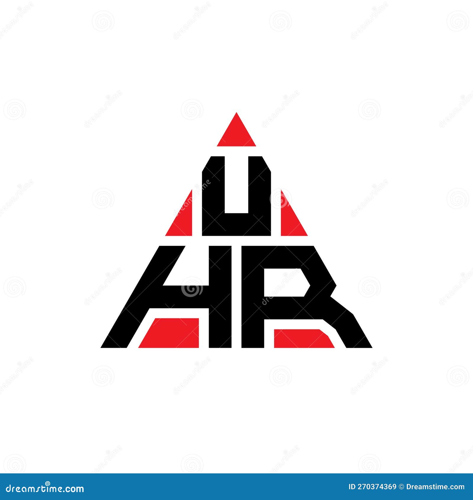 UHR Triangle Letter Logo Design with Triangle Shape. UHR Triangle Logo ...