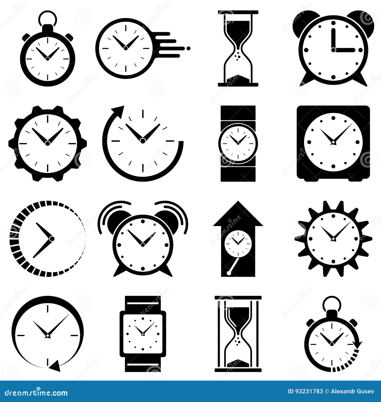 Uhrikone Uhr-Logo vektor abbildung. Illustration von drehzahl - 93231783