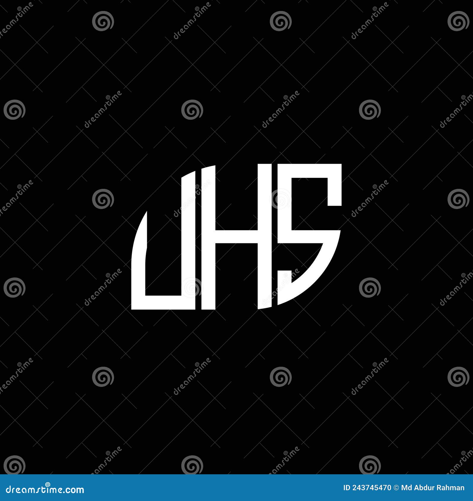 UHS Letter Logo Design on Black Background. UHS Creative Initials ...