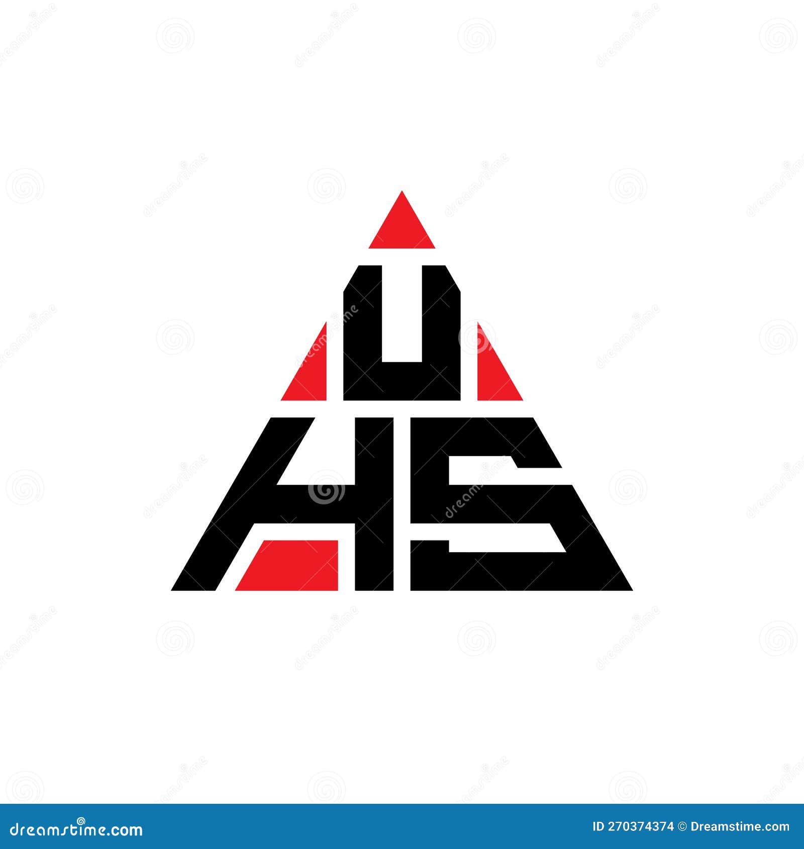 UHS Triangle Letter Logo Design with Triangle Shape. UHS Triangle Logo ...