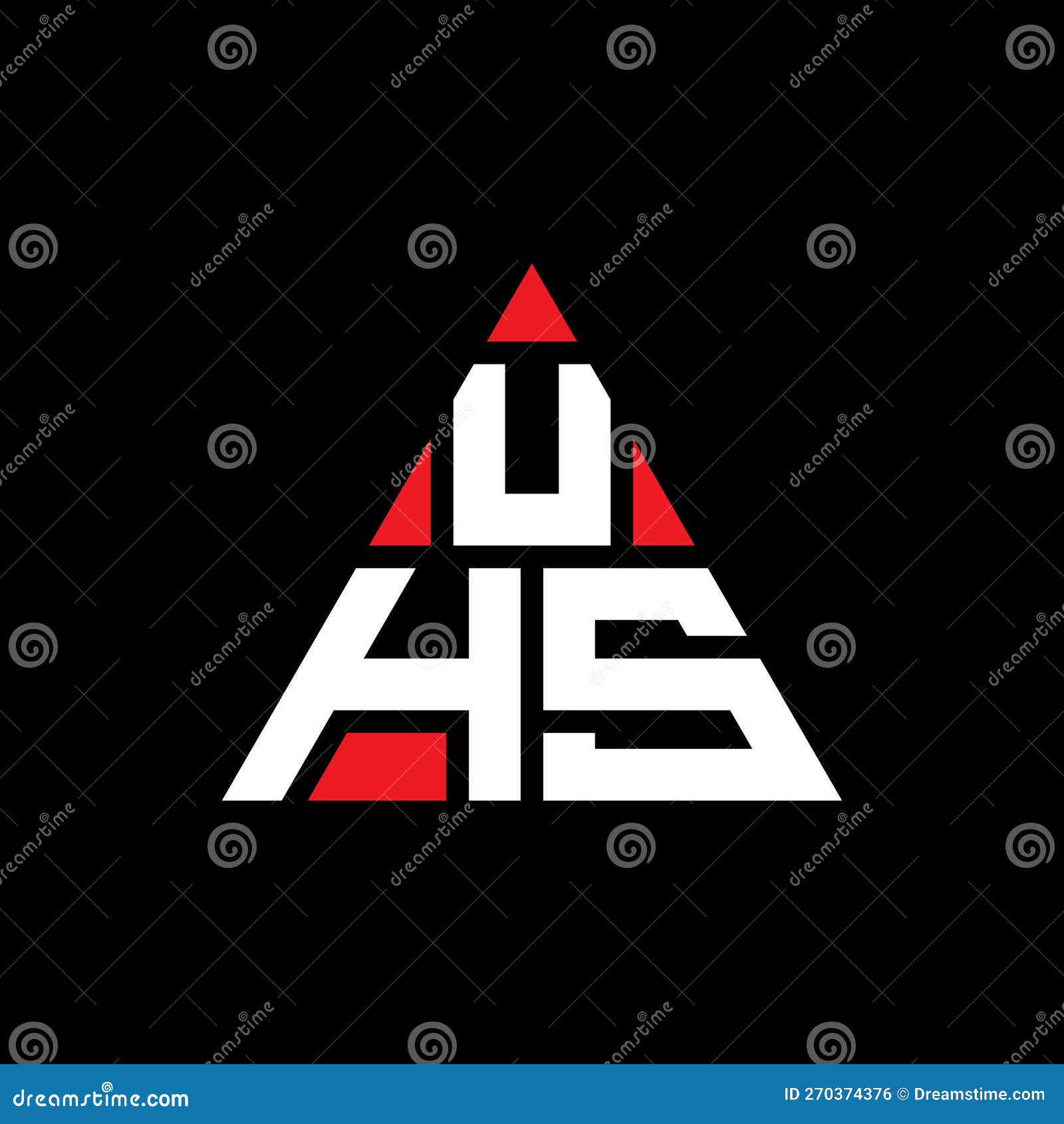 Uhs Triangle Letter Logo Design With Triangle Shape Uhs Triangle Logo Design Monogram Stock
