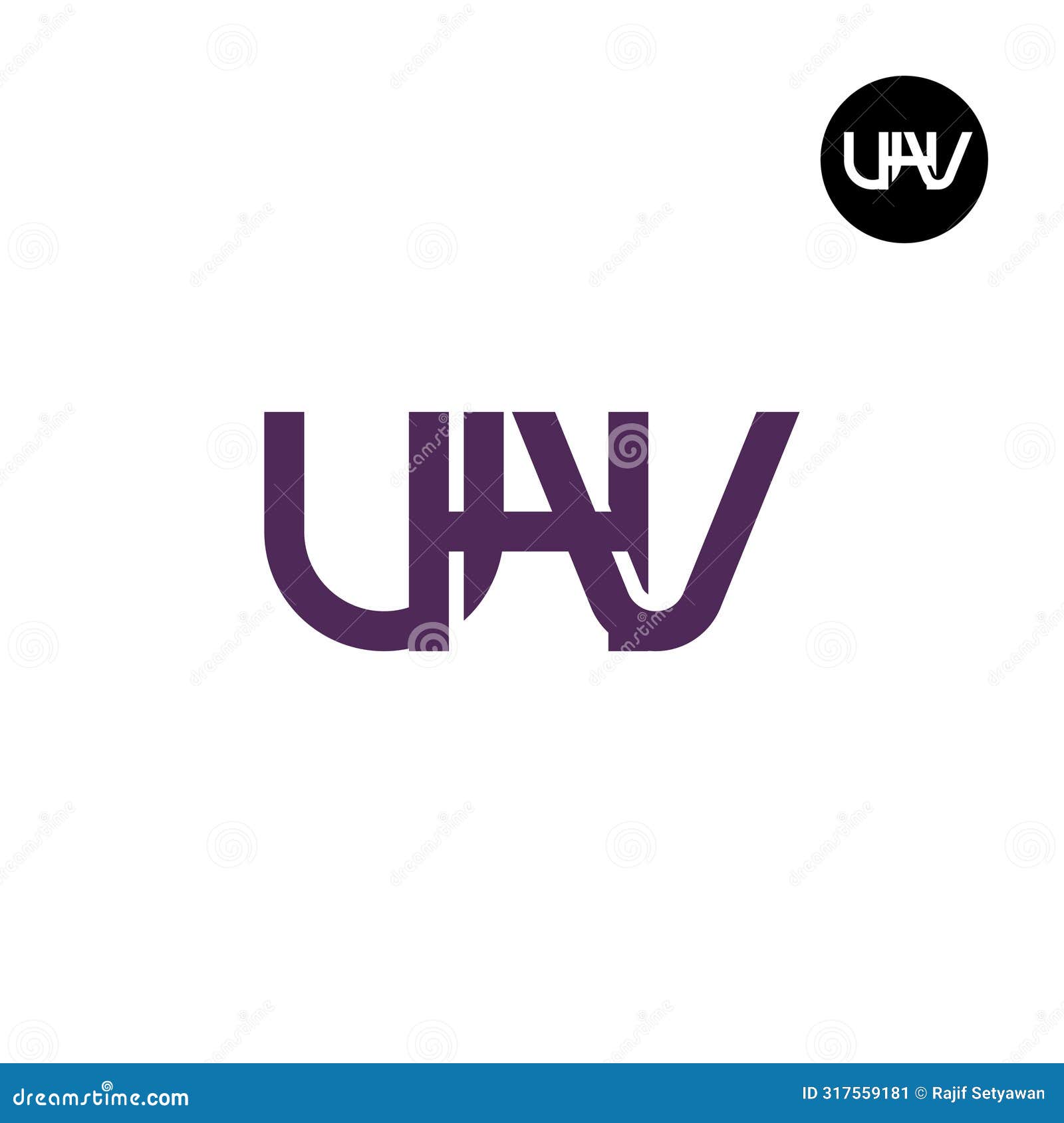 UHV Logo Letter Monogram Design Stock Illustration - Illustration of ...
