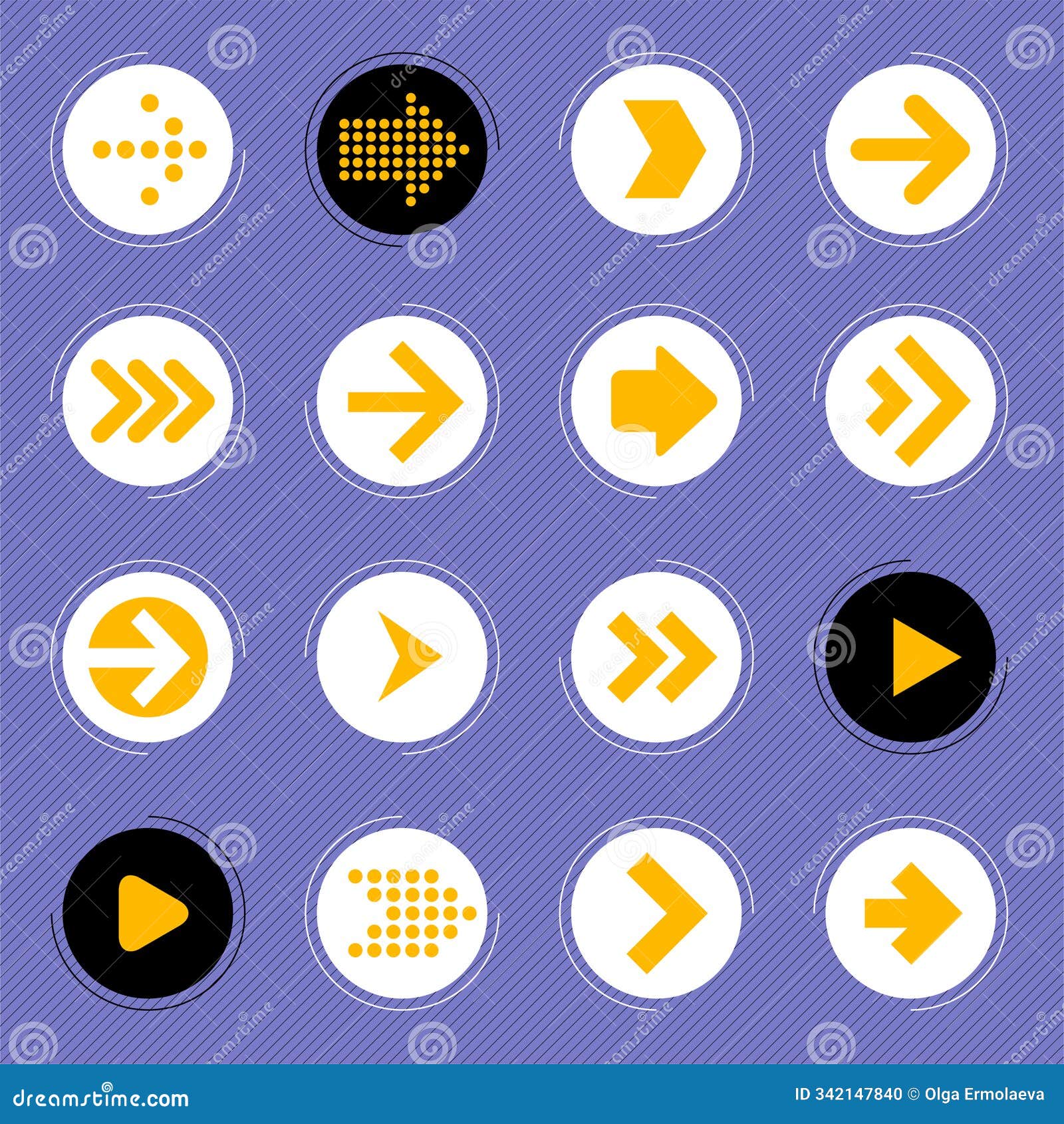 UI Arrow Icon Vector Collection Stock Photo - Image of group ...