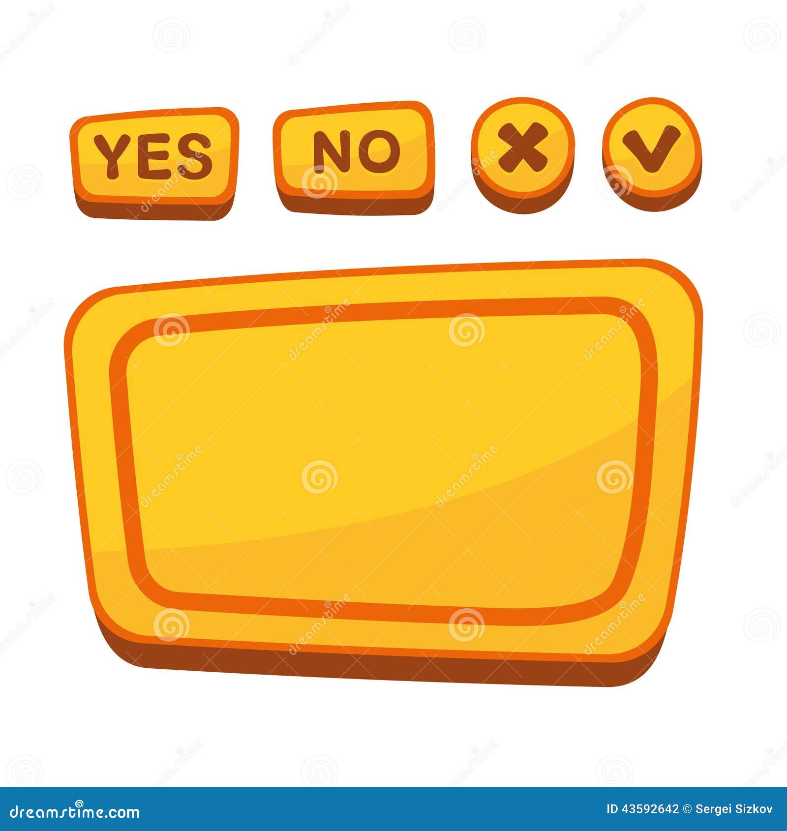 UI Buttons Set for Agreement Panel in Cartoon Stock Vector ...