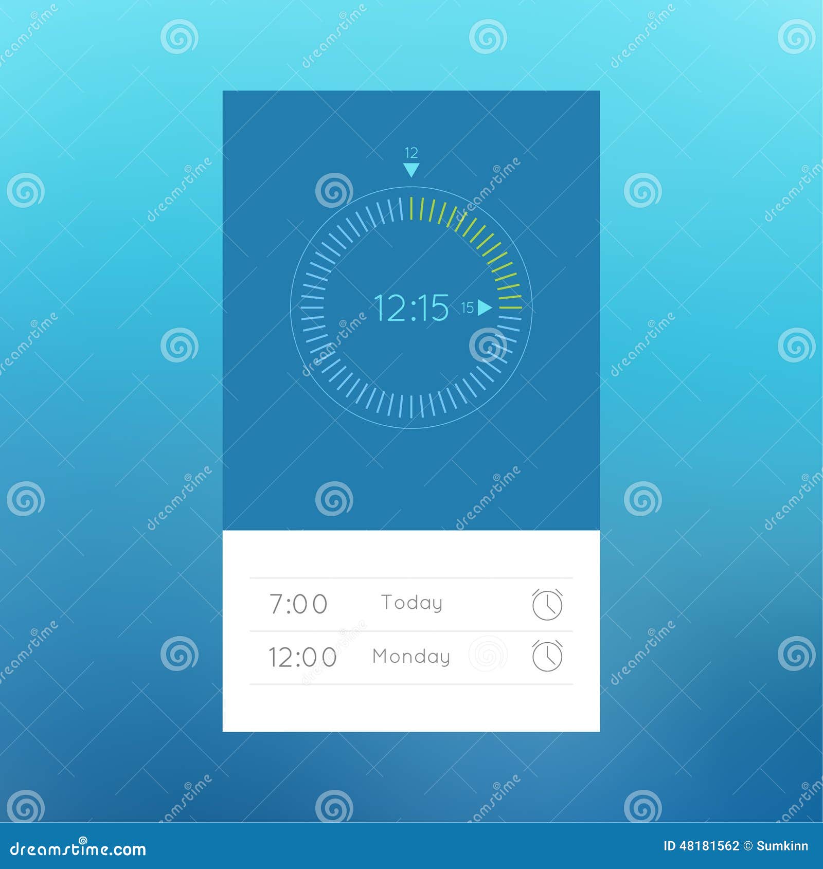 Ui Clock for Web and Mobile Applications. Stock Vector - Illustration ...