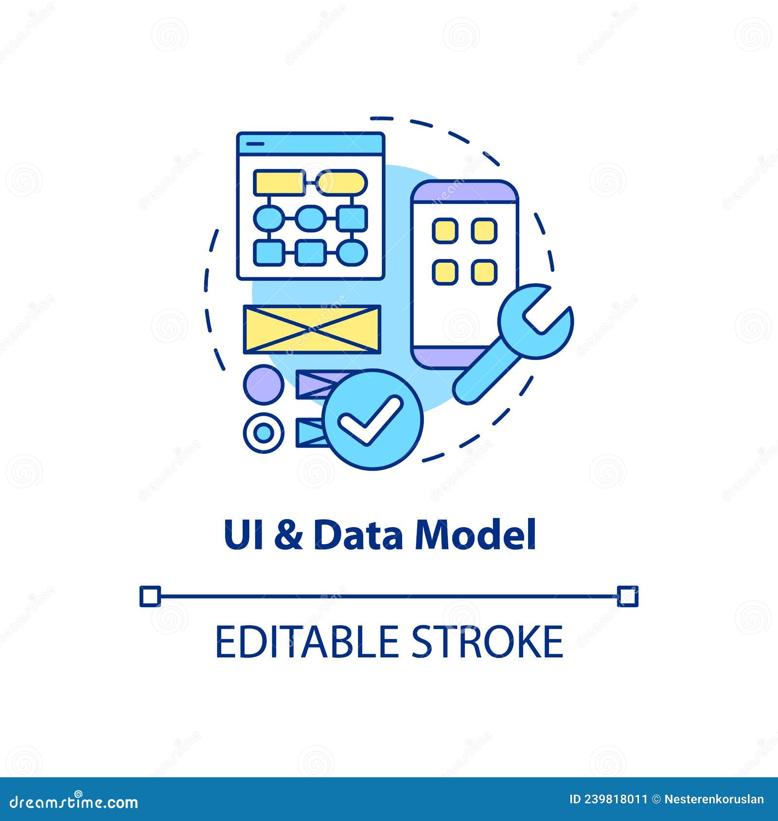 UI and Data Model Concept Icon Stock Vector - Illustration of ...