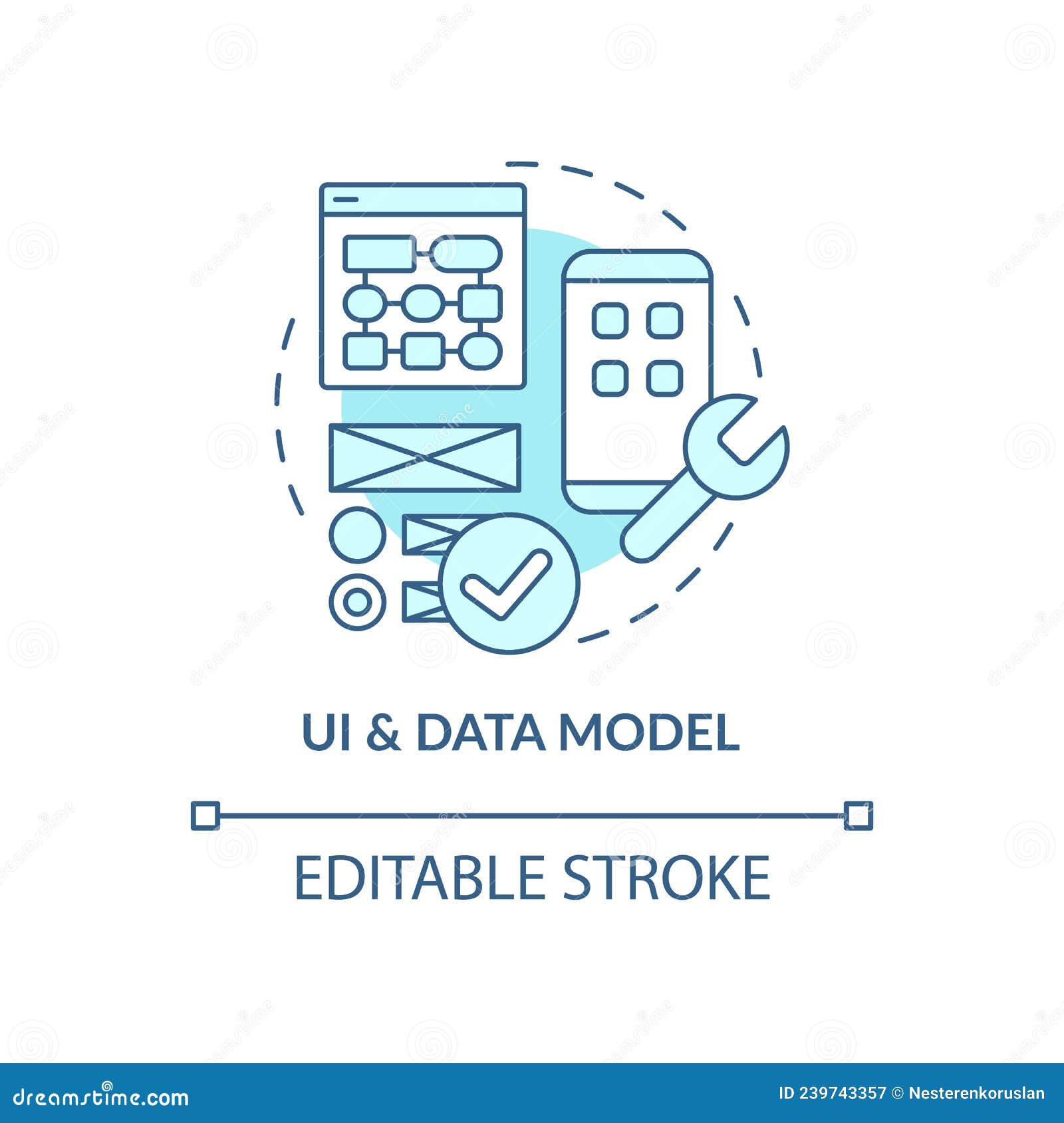 UI and Data Model Turquoise Concept Icon Stock Vector - Illustration of ...