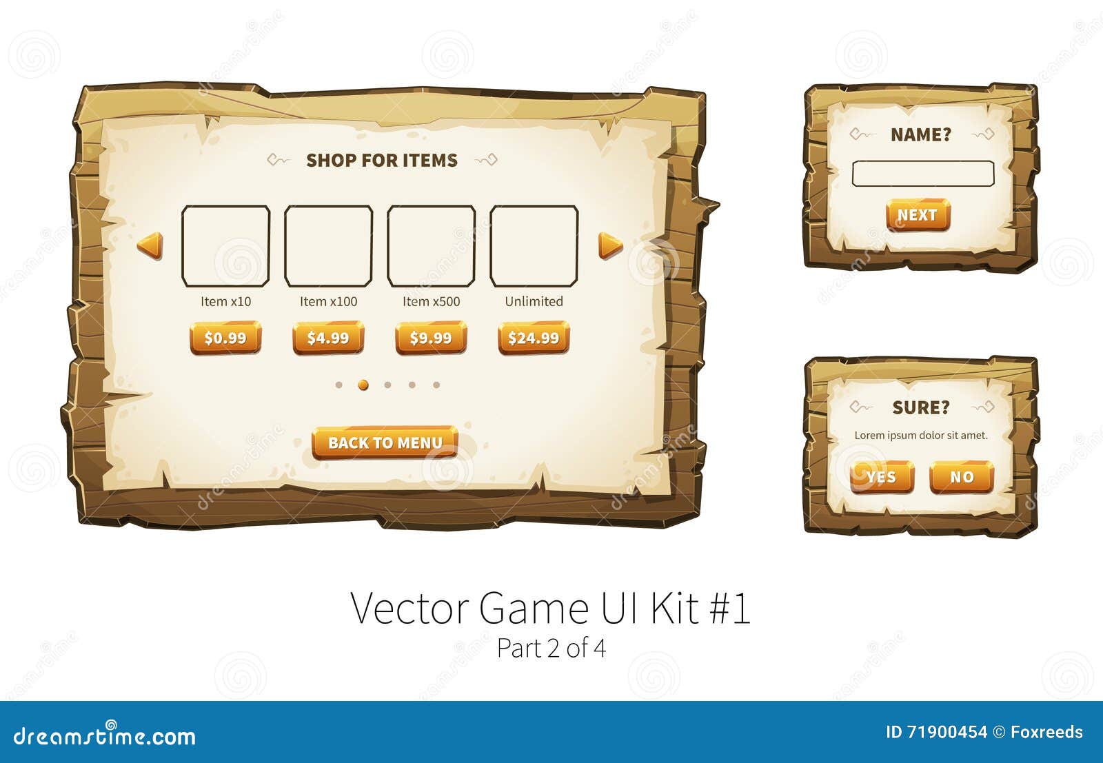 Ui De Madeira Do Jogo Do Vetor Ilustração do Vetor - Ilustração de ...
