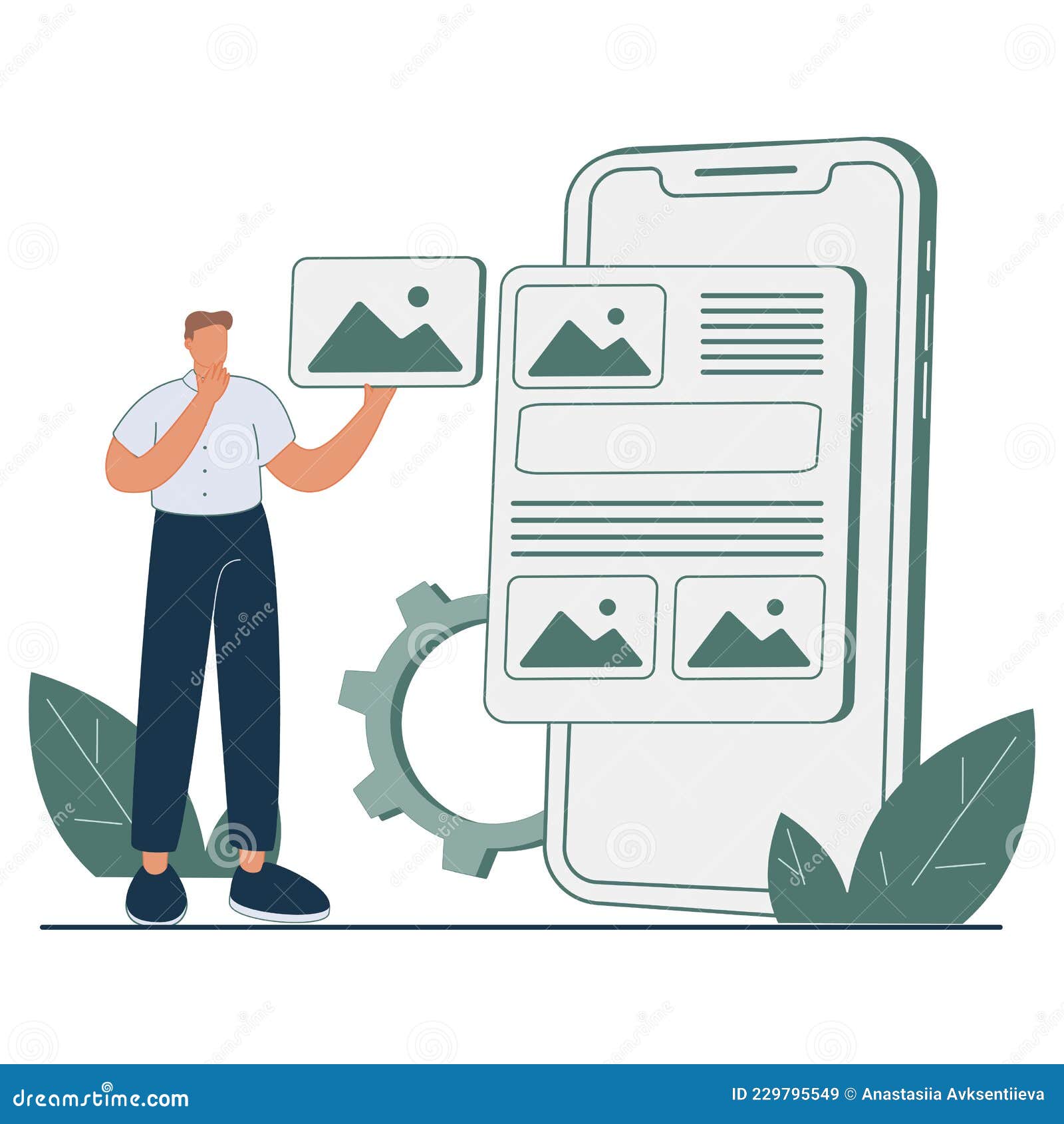 UI Design Abstract Concept Vector Illustration. Interface Design ...