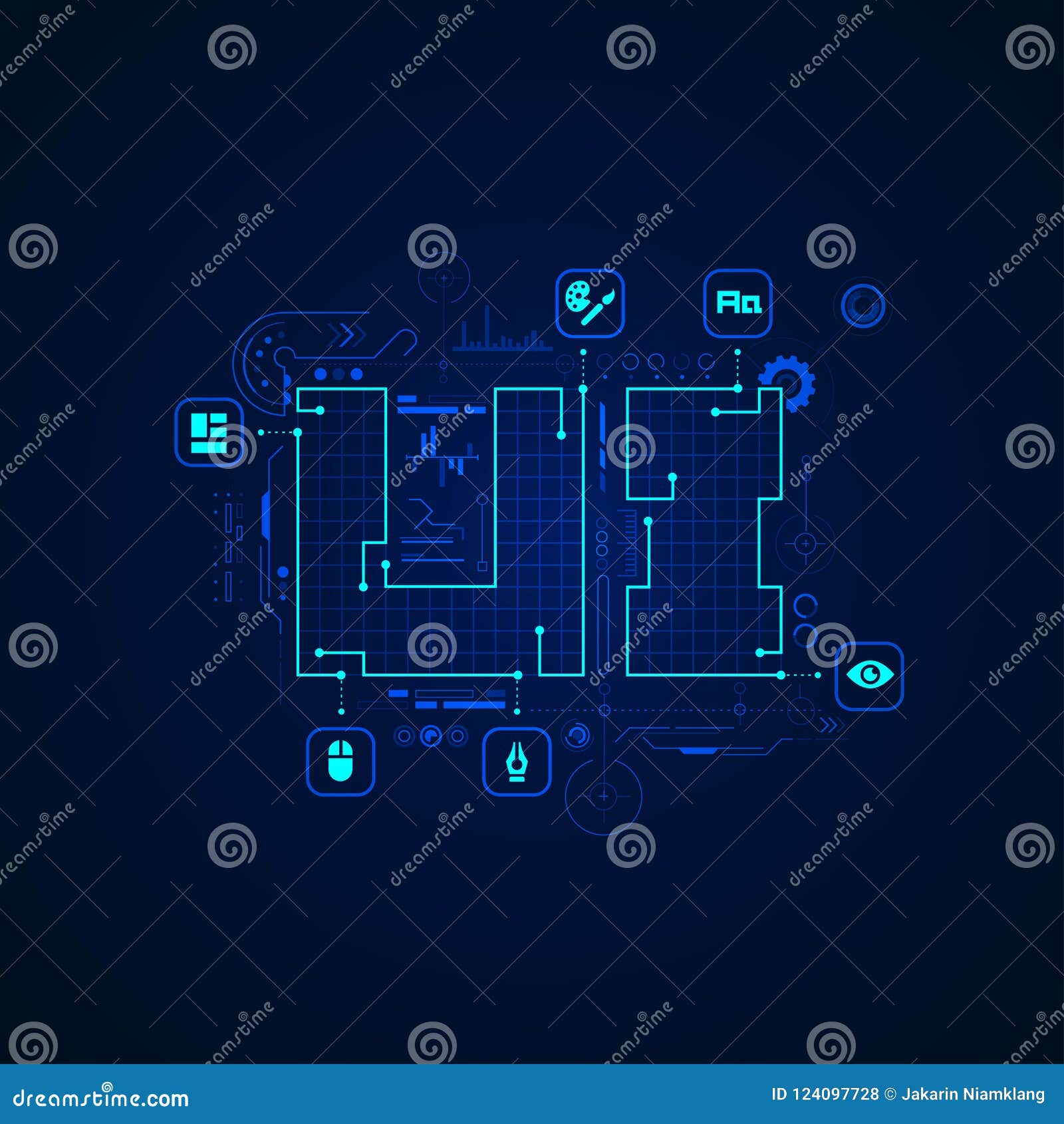 UI design stock vector. Illustration of symbol, line - 124097728