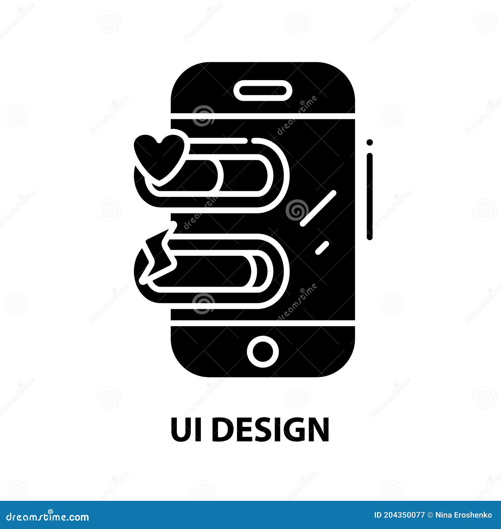 Ui Design Icon, Black Vector Sign with Editable Strokes, Concept ...