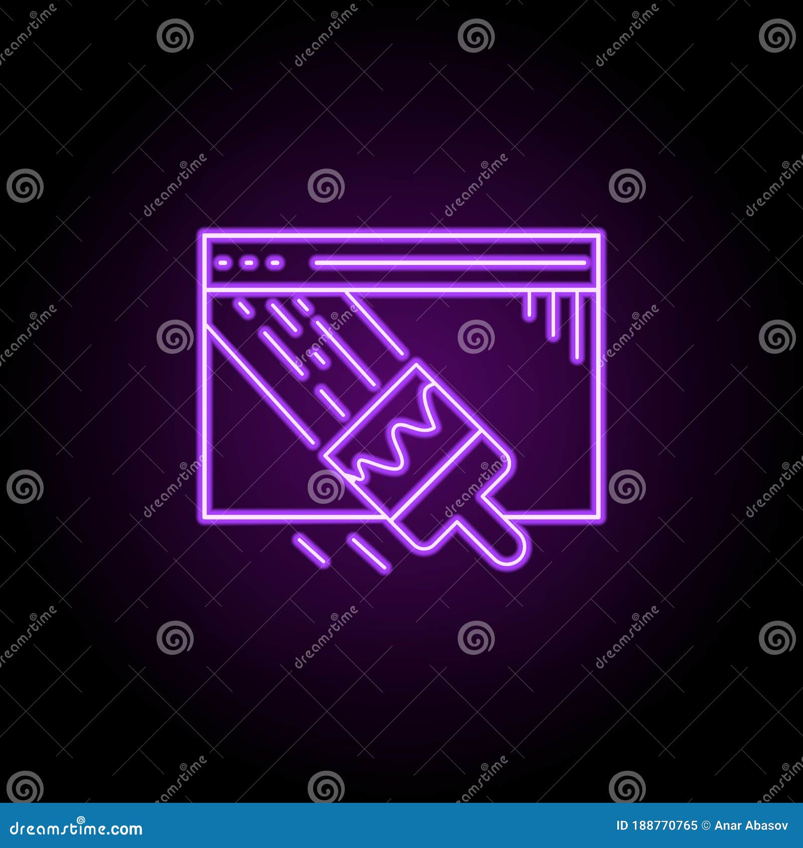 Ui Design Icon. Elements of Web Development in Neon Style Icons Stock ...