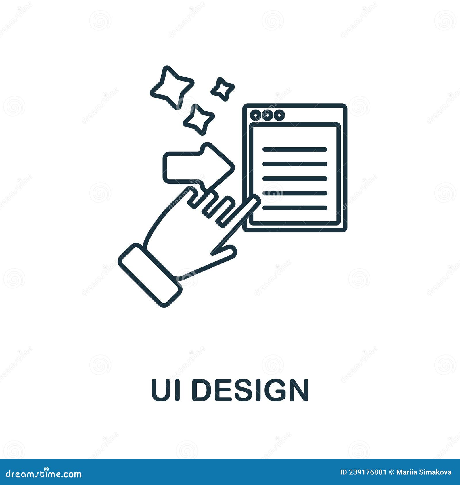 Ui Design Icon. Line Element from Graphic Design Collection. Linear Ui ...