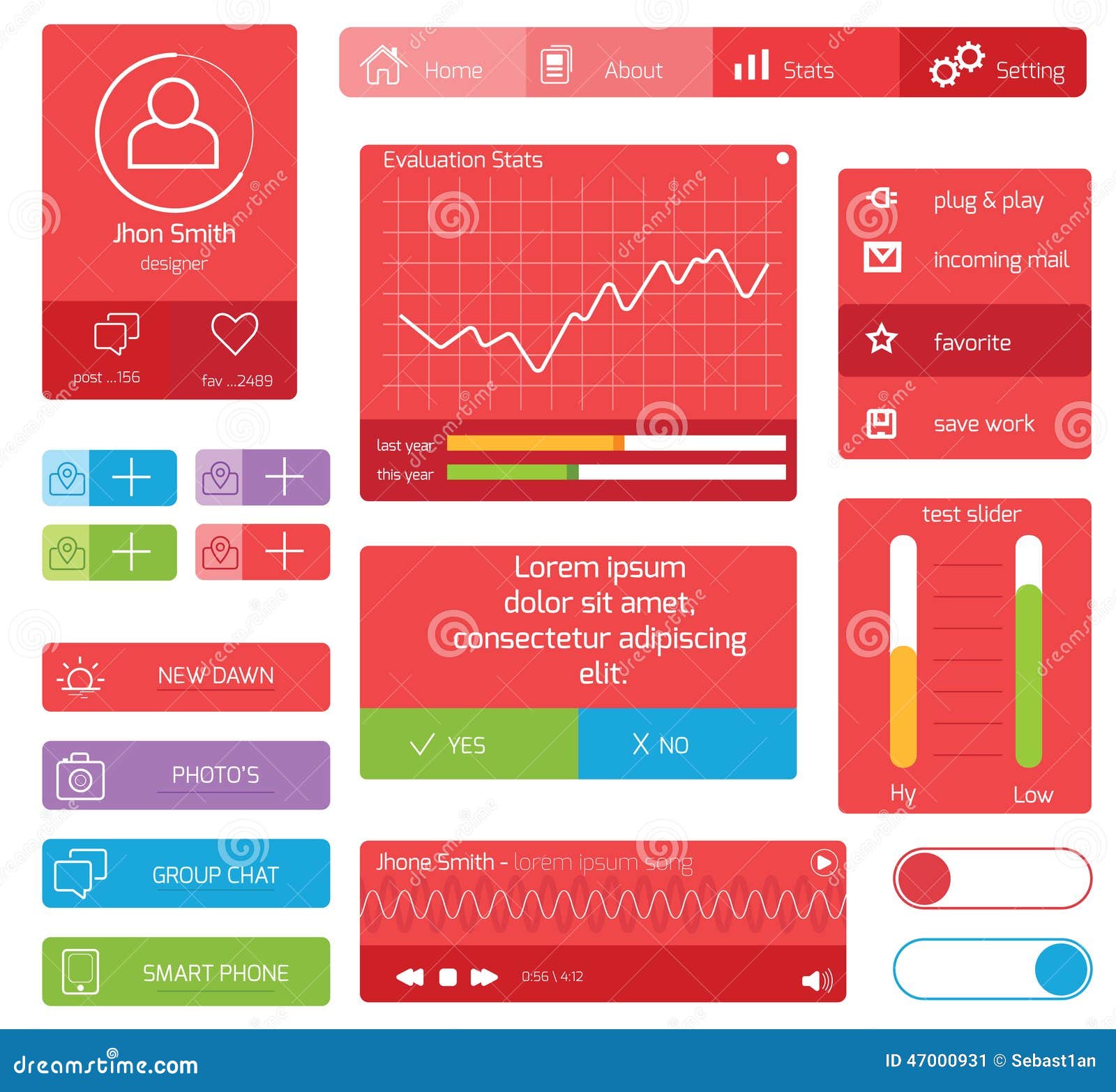 Ui Design stock vector. Illustration of handy, chart - 47000931