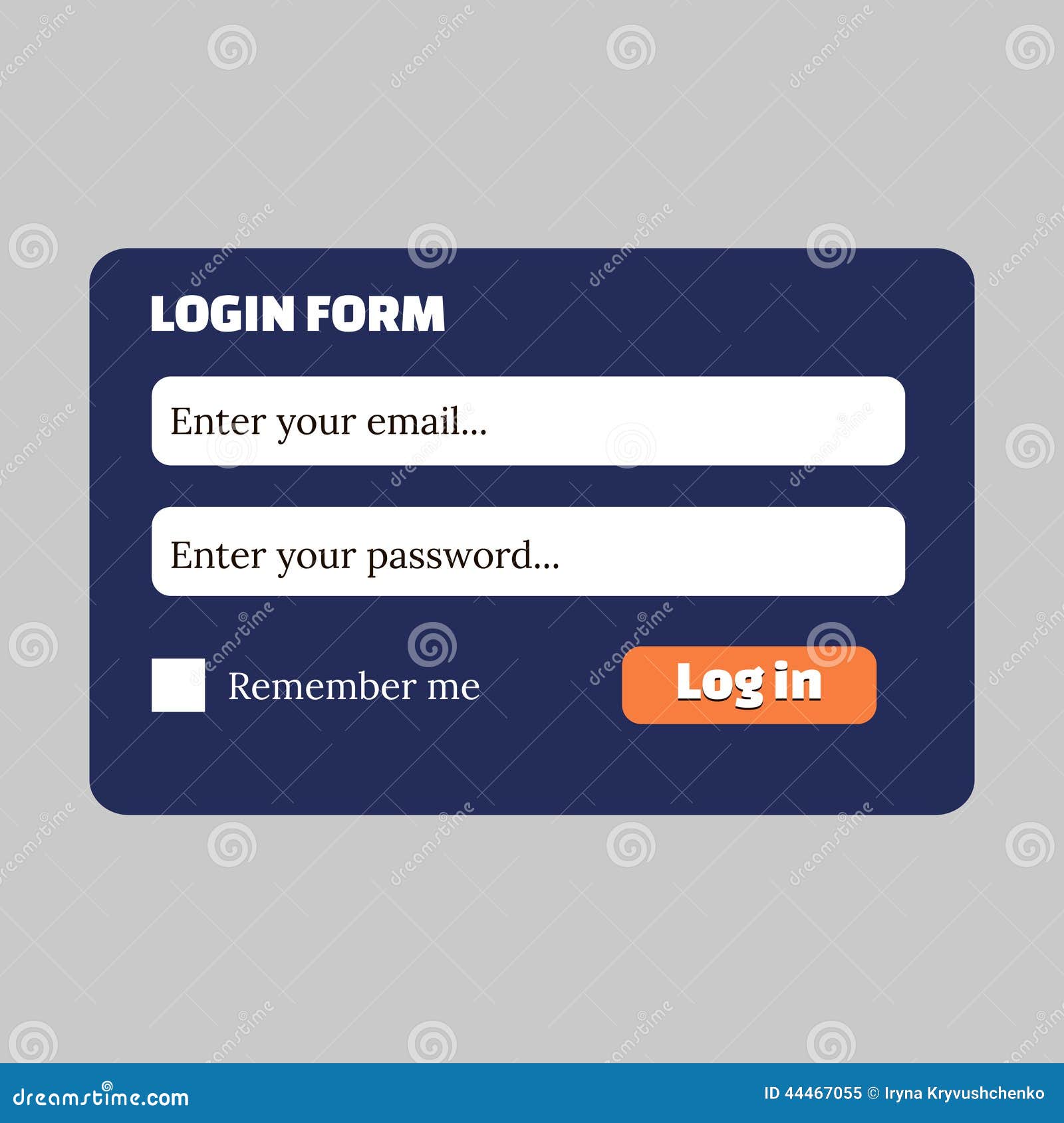UI Design. Login Form stock vector. Illustration of element - 44467055