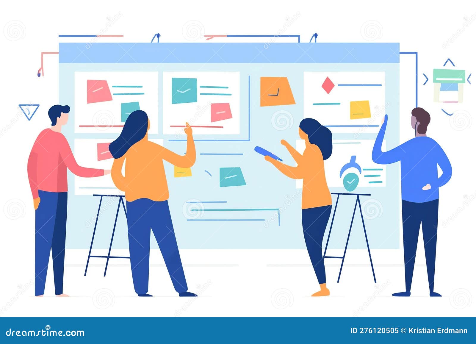 UI Design Team Brainstorming Ideas, Flat Illustration Stock ...